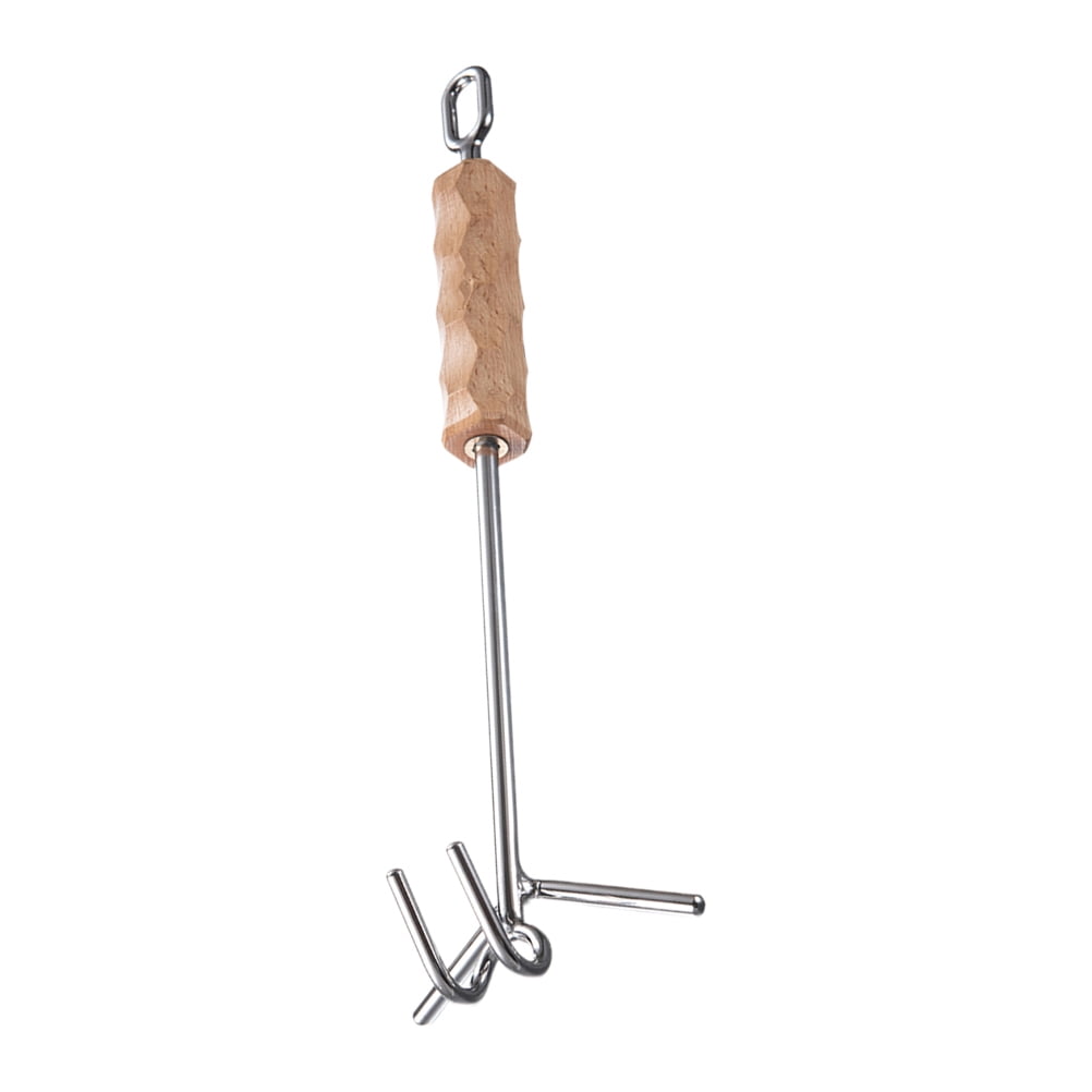 LOLIPPYY Outdoor Grill Tool Metal Lid Lifter with Wood Handle for Easy ...