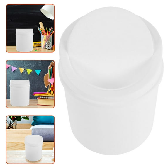 LOLIPPYY Mini Desktop Waste Bucket White Plastic Space-saving for Home ...