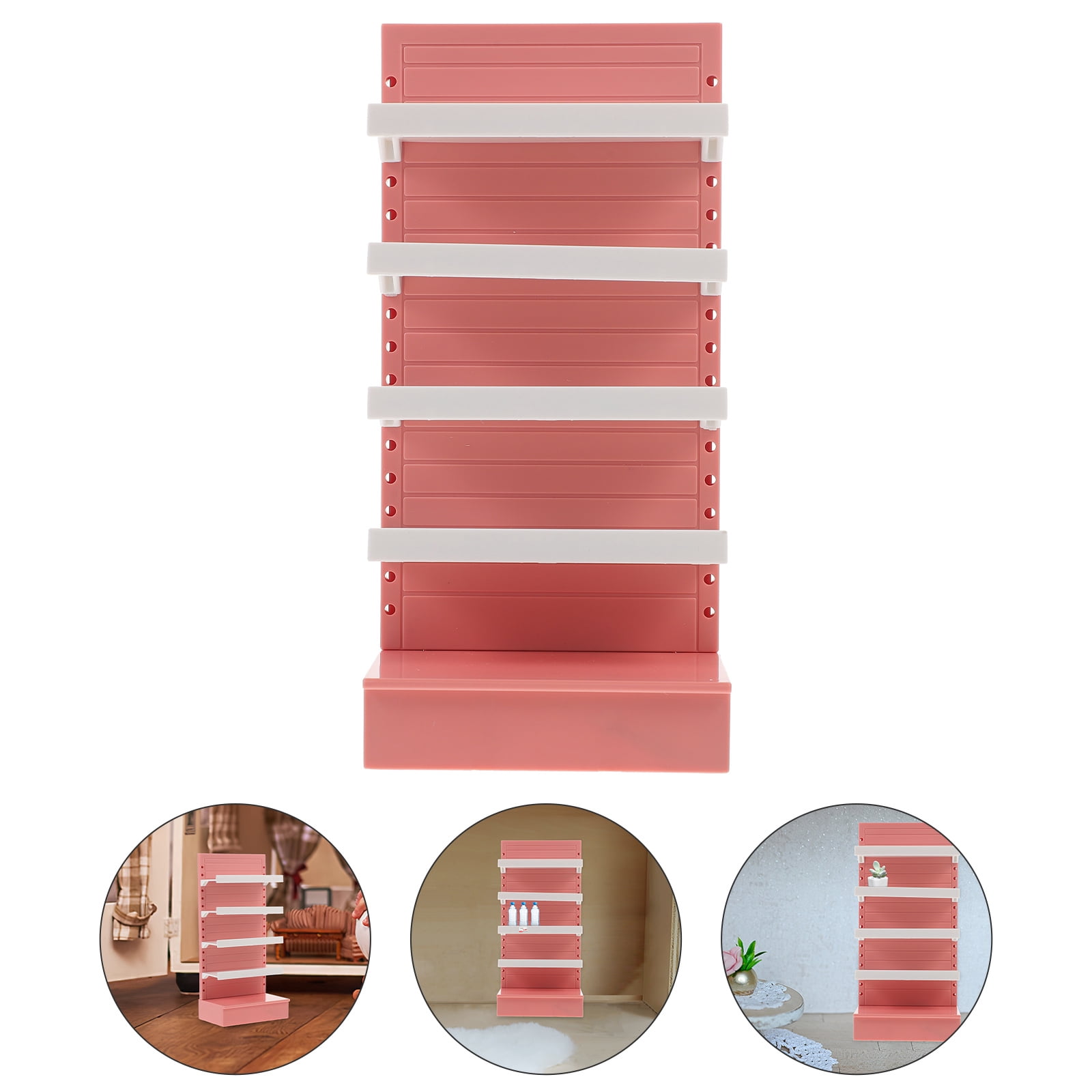 LOLIPPYY Mini House Shelf Pink ABS Miniature Rack Model for Decoration ...