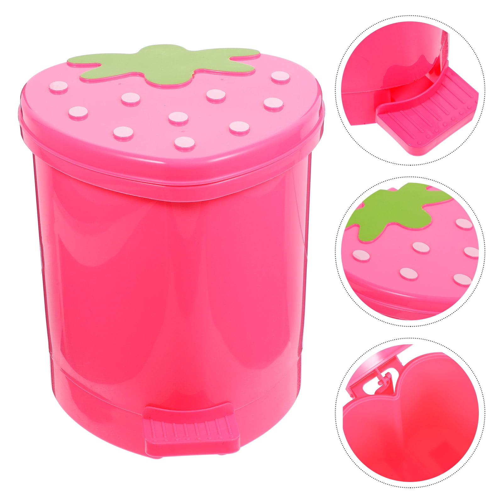 LOLIPPYY Mini Trash Can for Desk with Swing Lid Plastic Bin for Kitchen ...