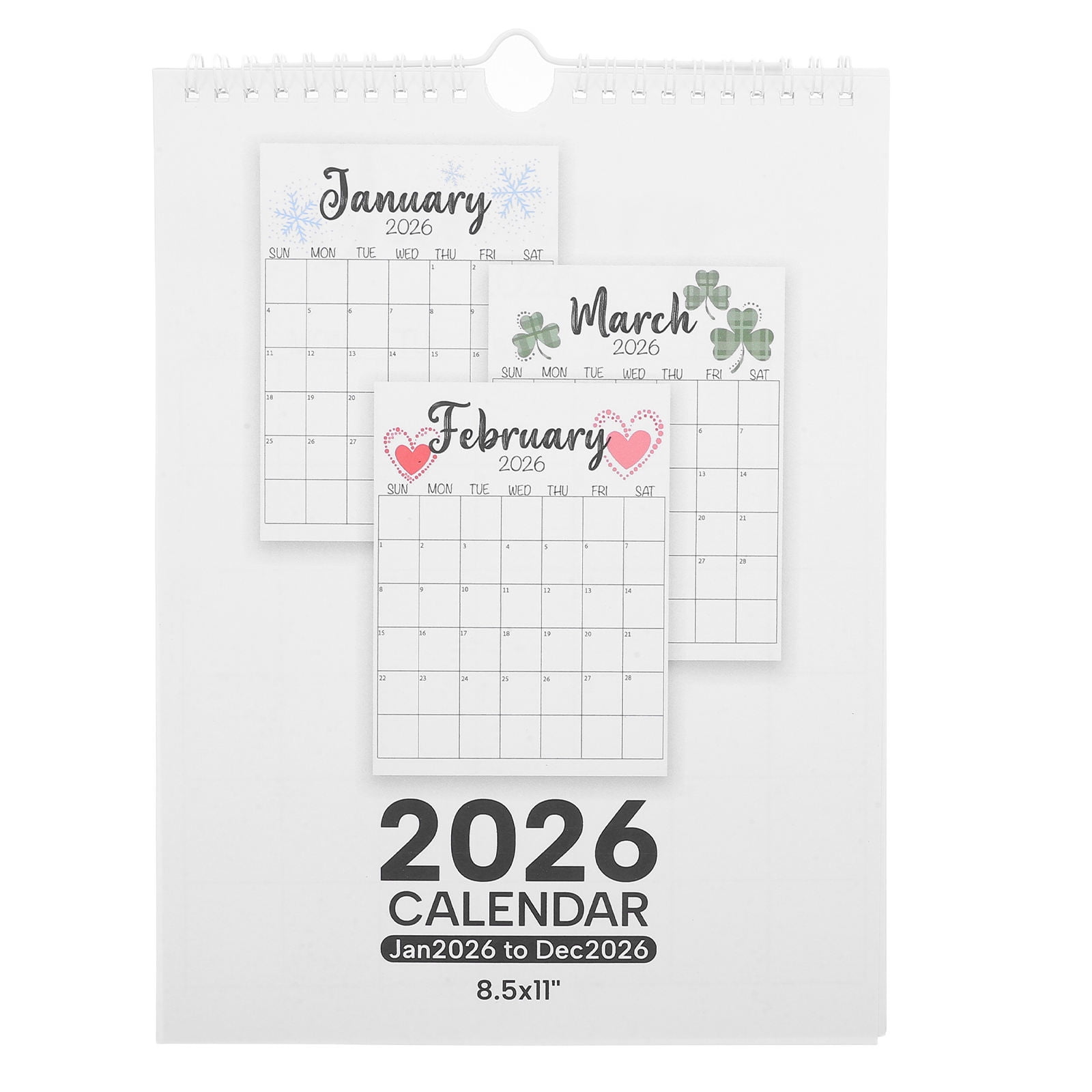 LOLIPPYY Multi Color 2026 Paper Wall Calendar with Coil Binding for ...