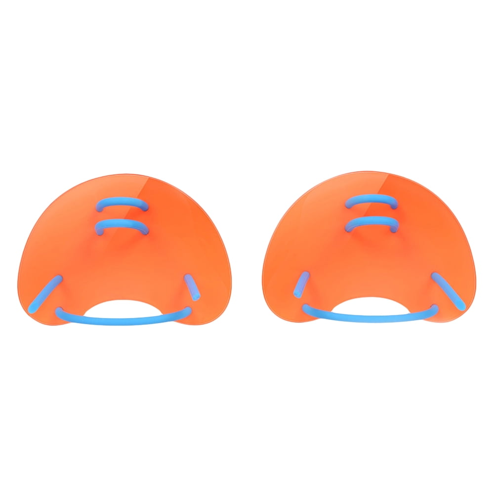 LOLIPPYY Orange Swim Hand Paddles Ergonomic Shape with Adjustable Strap ...
