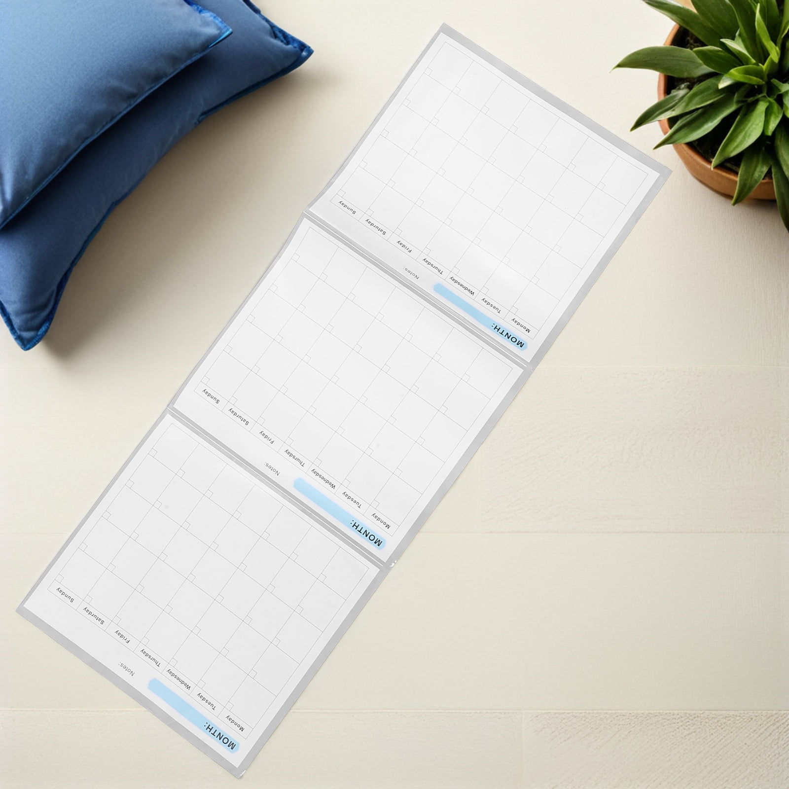 LOLIPPYY Paintable Large Wall Calendar Undated Dry Erase Planner with ...