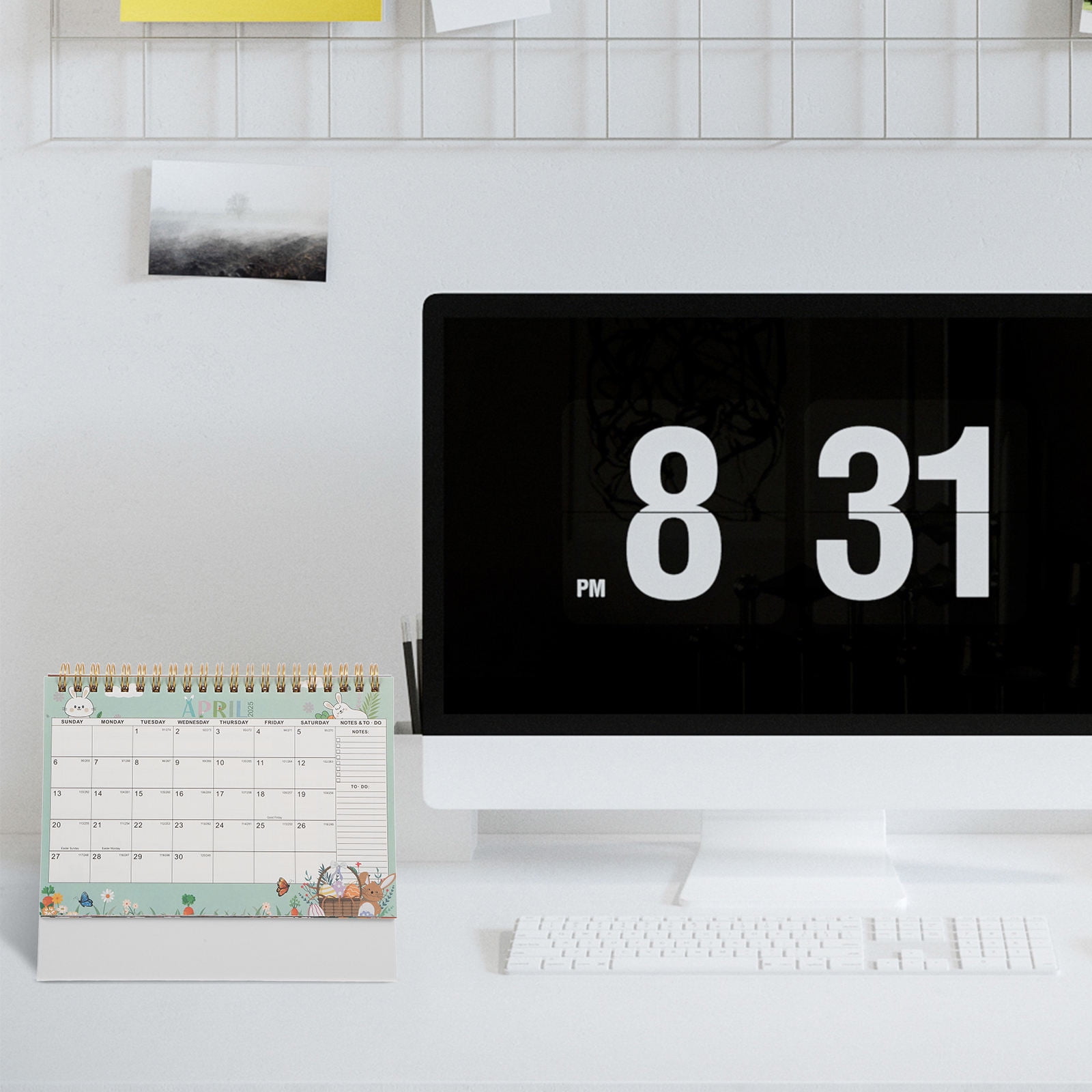 LOLIPPYY Paper Flip Calendar Desk Calendar White Modern Design for ...