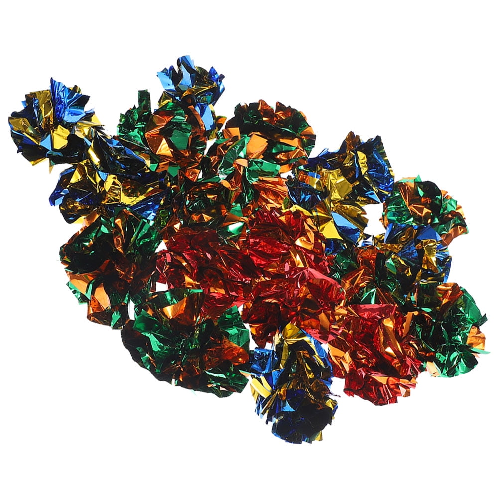 LOLIPPYY Pet Owners 25Pcs Cat Crinkle Balls Assorted Color for Indoor ...