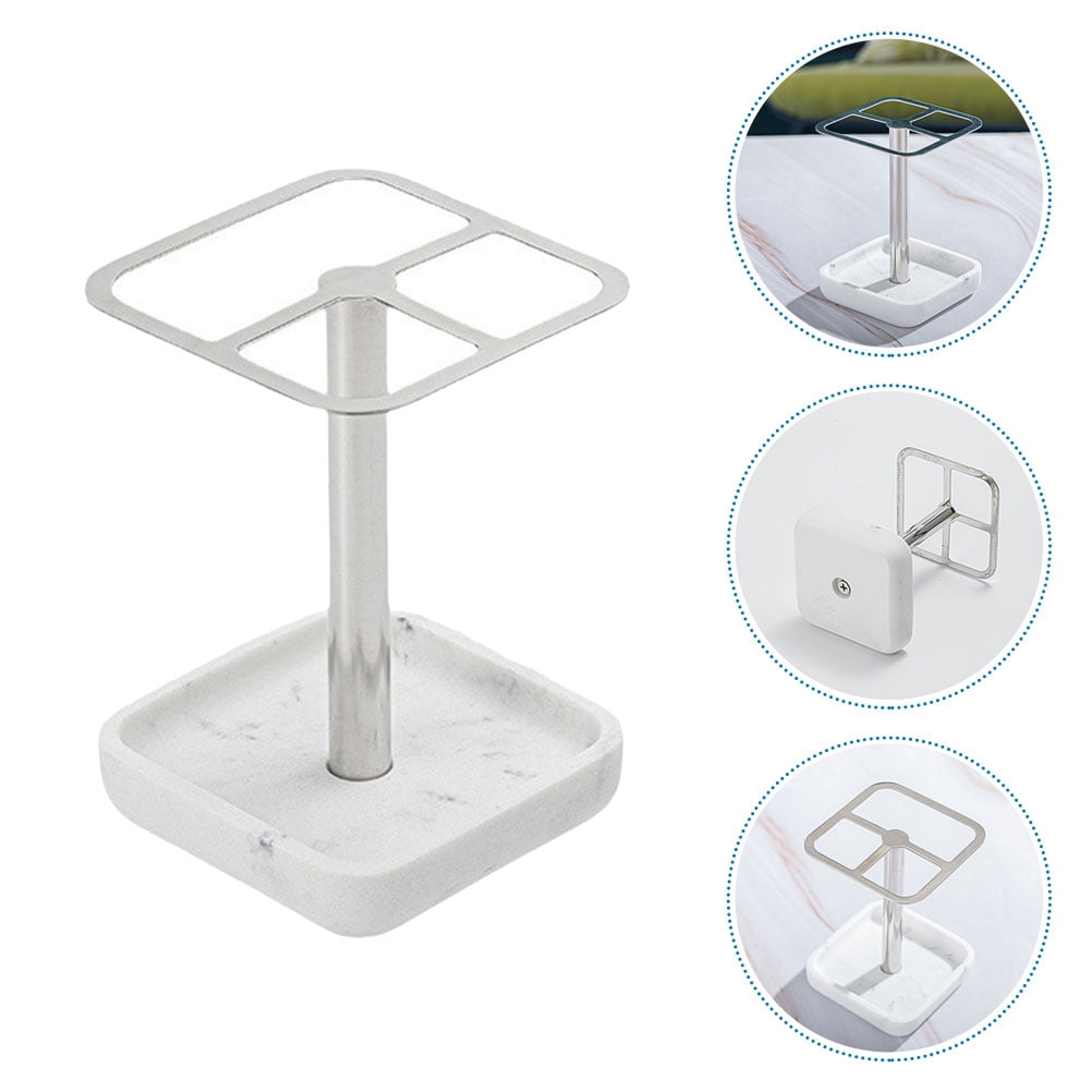 LOLIPPYY Plated Silver Metal Toothbrush Holder Stand for Bathroom ...