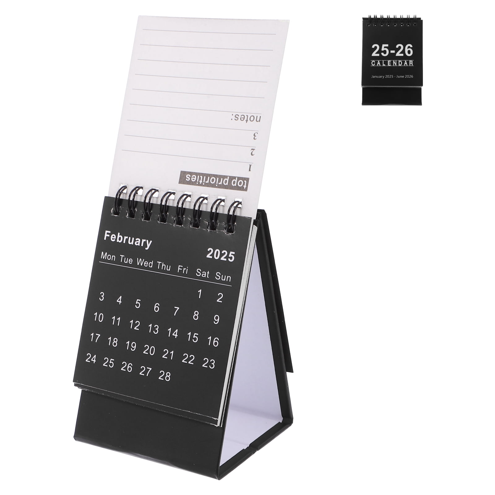 LOLIPPYY Portable Calendar Black Paper Monthly Flip Scheduling For Home ...