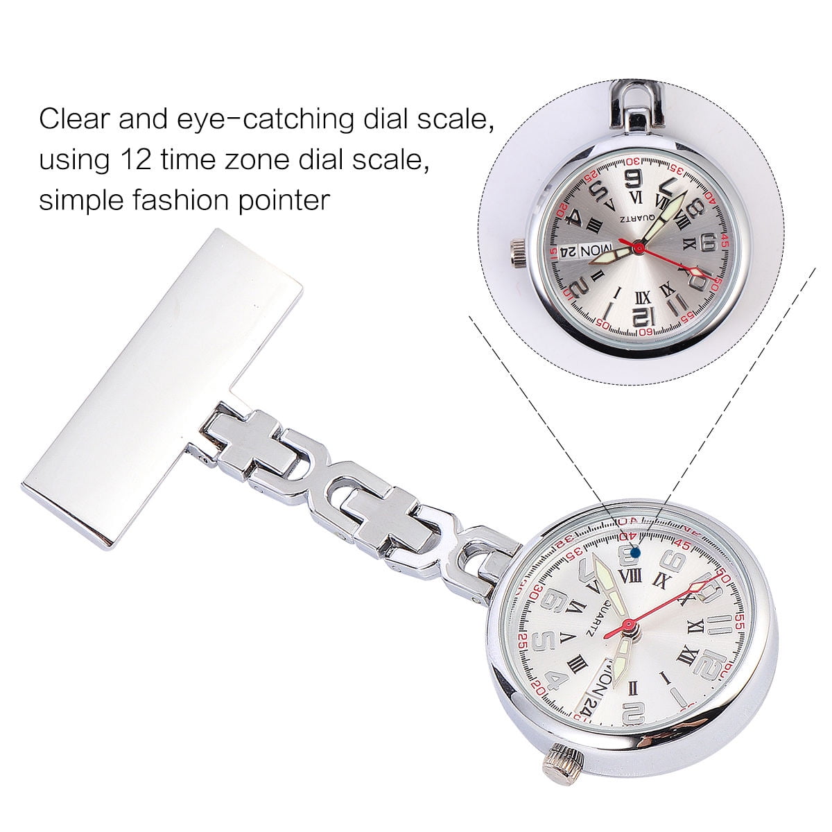 LOLIPPYY Portable Plated Hanging Pocket Watch for Nurses and Doctors ...