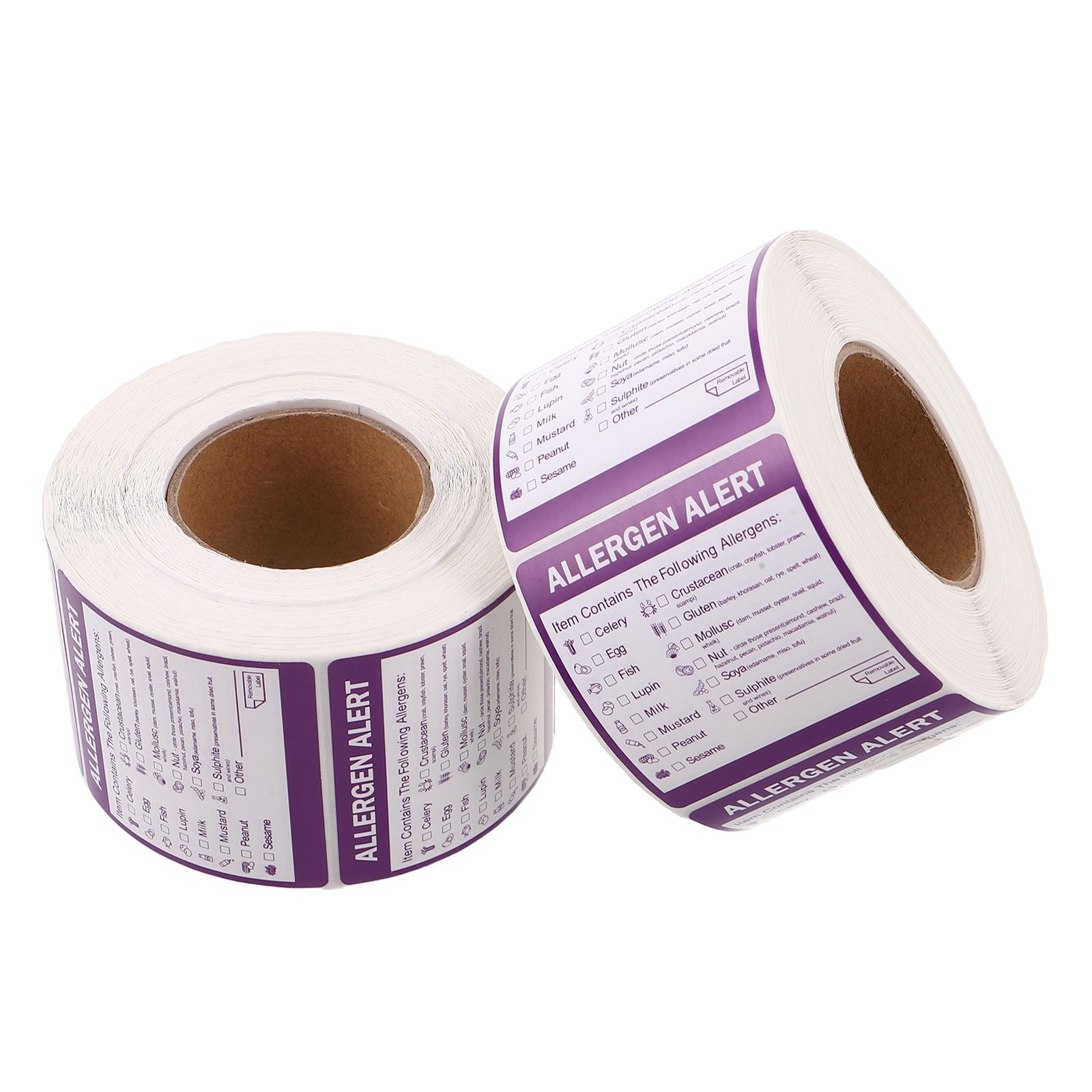 LOLIPPYY Purple Food Allergy Info Stickers Roll Allergen Alert Labels ...