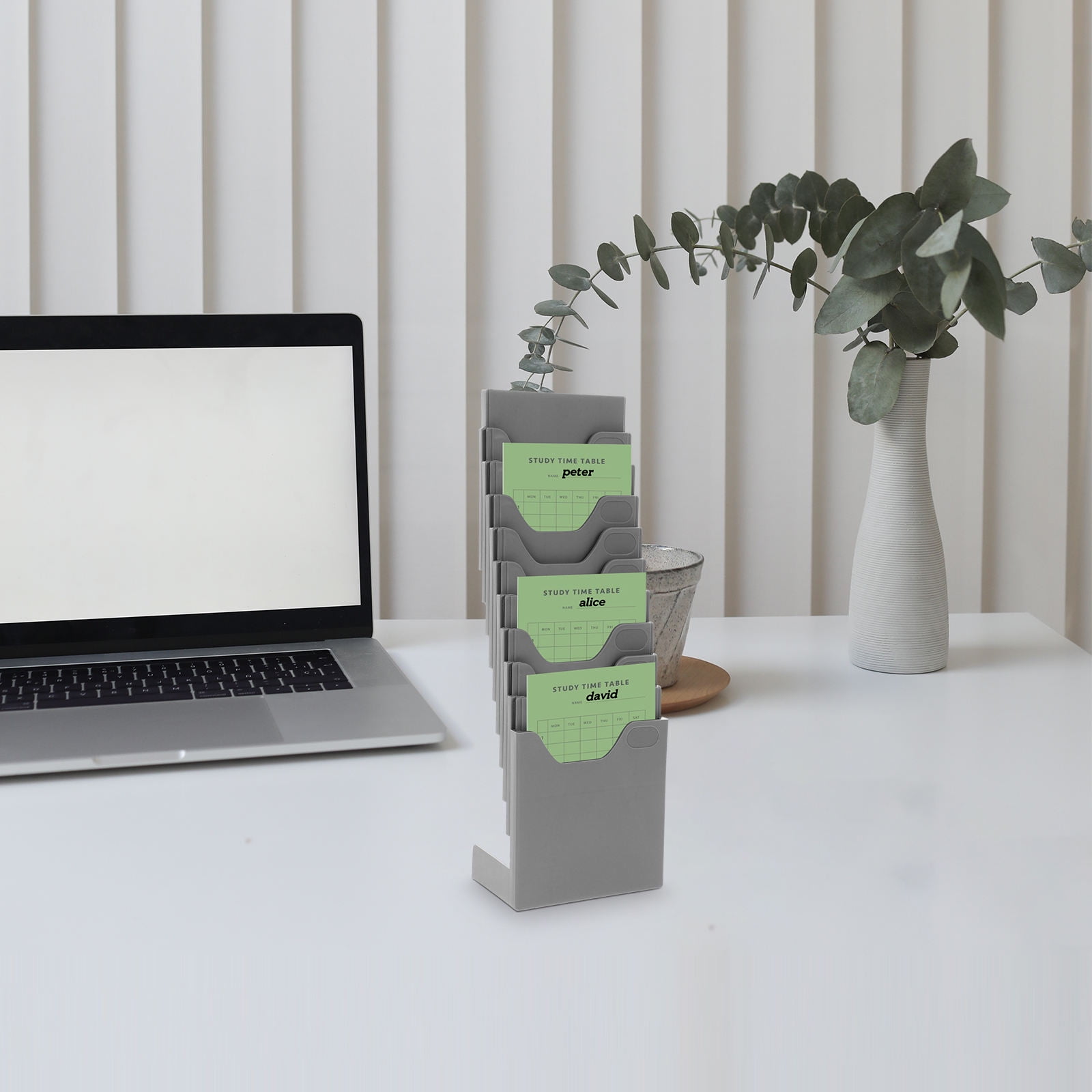 LOLIPPYY Rack Retractable Card Holder Grey Plastic Cards Organizer for ...