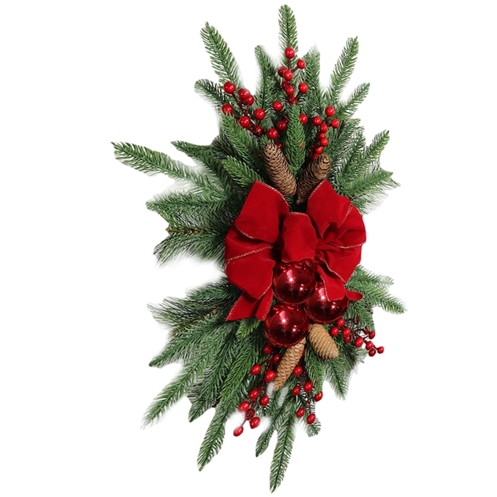 LOLIPPYY Realistic Wreath Artificial Christmas Wreaths Red 1Set ...