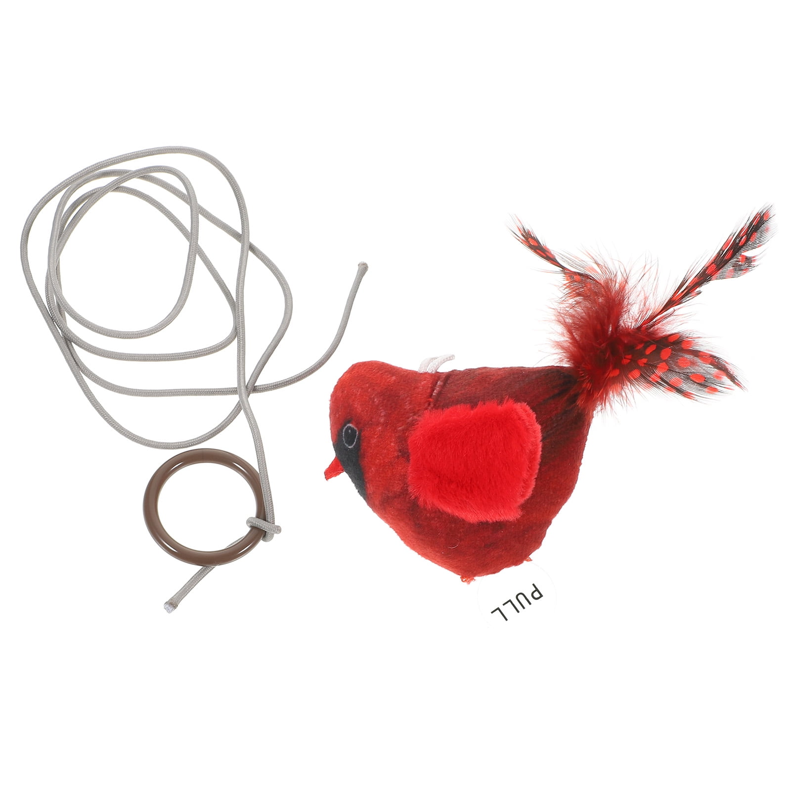 LOLIPPYY Red Bird Simulation Cat Toy Featuring Sound Emitting Door ...
