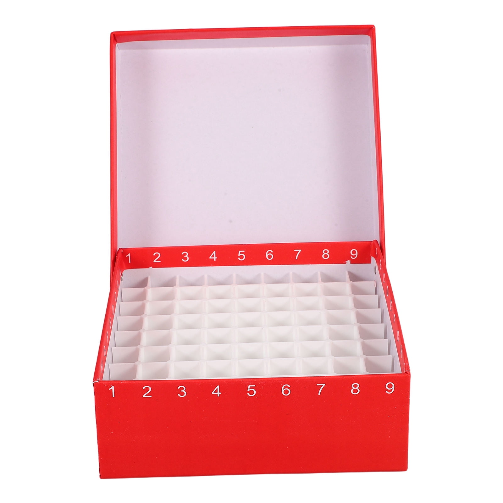 LOLIPPYY Red Cardboard Freezer Storage Box with 81 Grid Design Fliptop ...