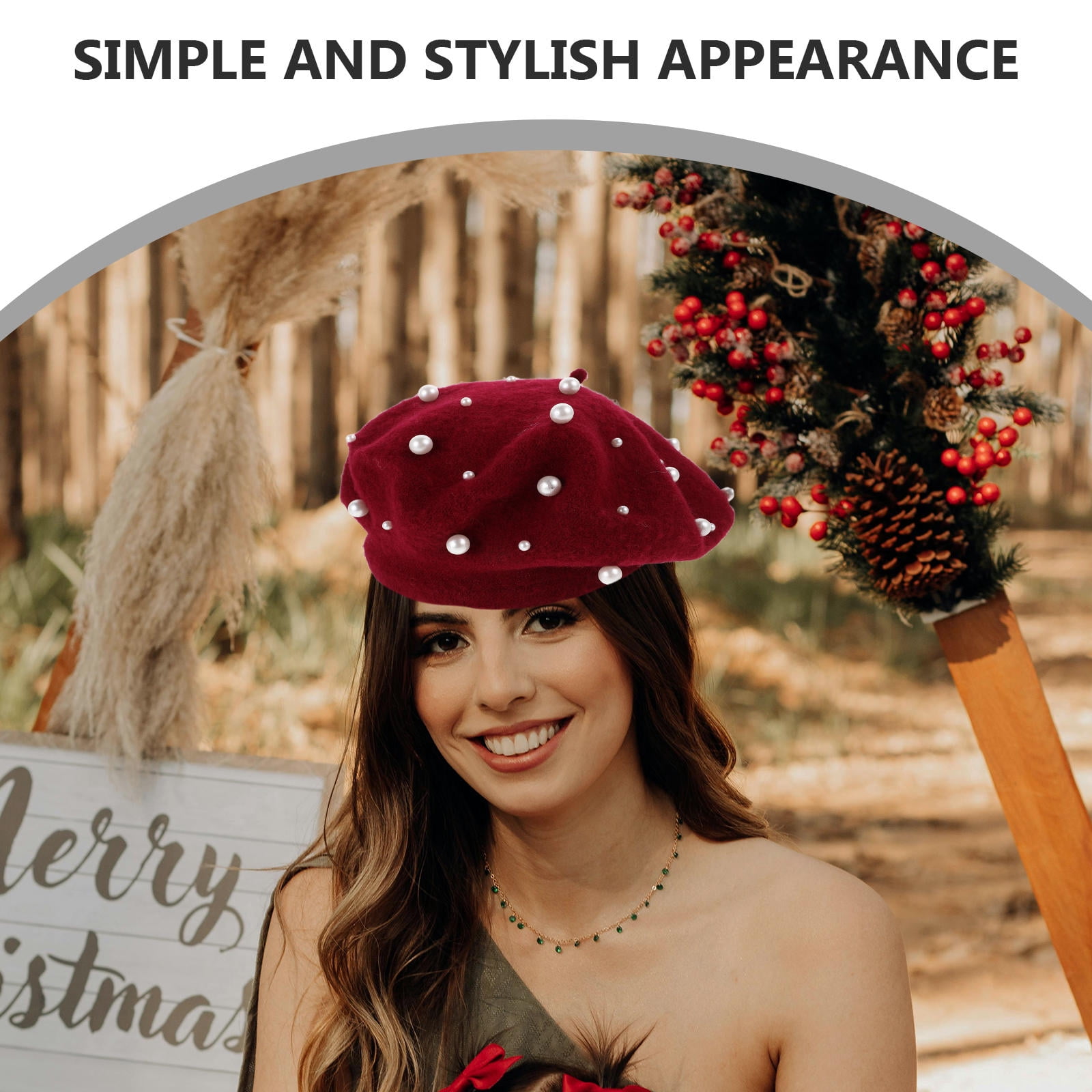 LOLIPPYY Red Faux Beret Hat, Soft Lined French Style Cap for Elegant ...