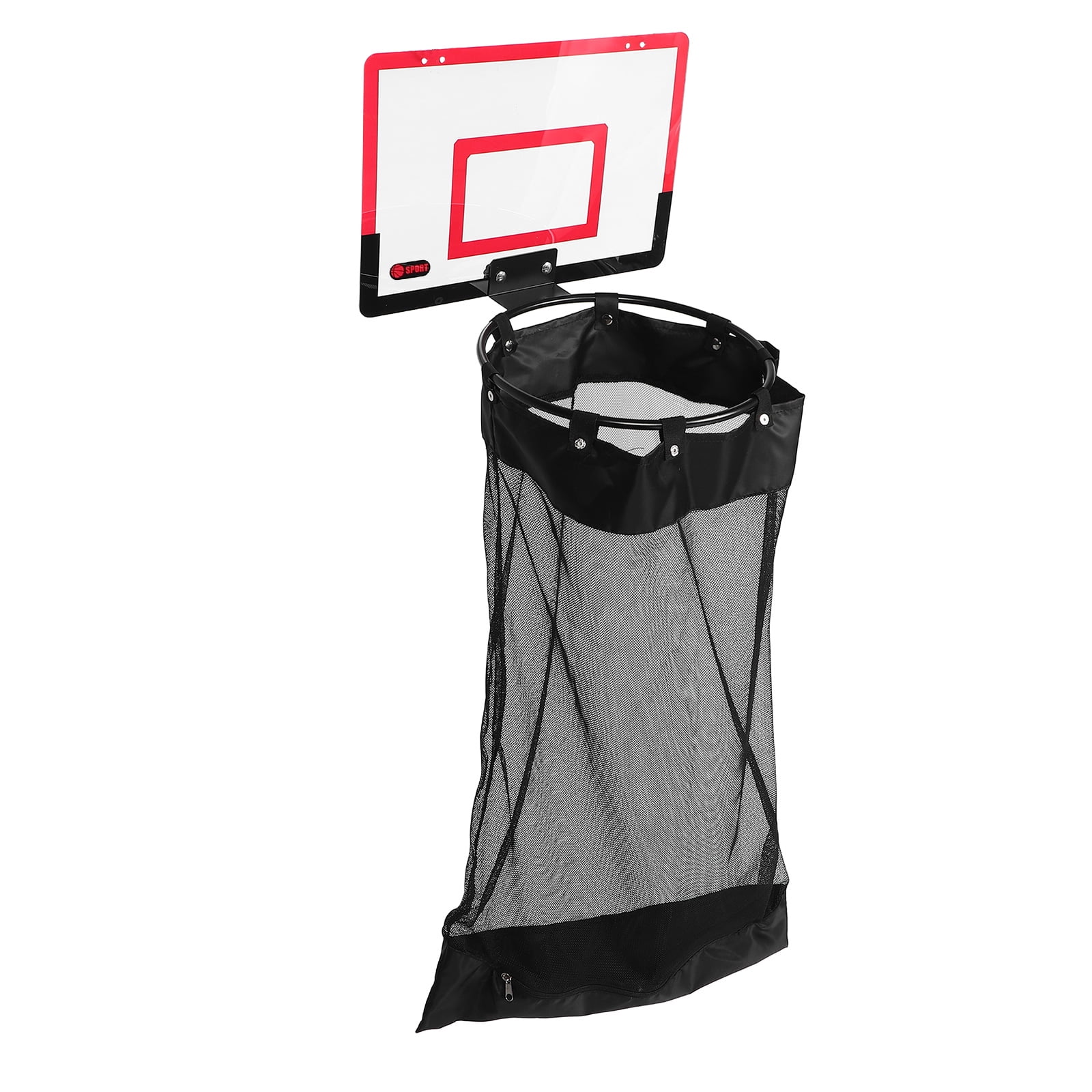 LOLIPPYY Red Over The Door Laundry Hamper with Basketball Hoop Zippered ...