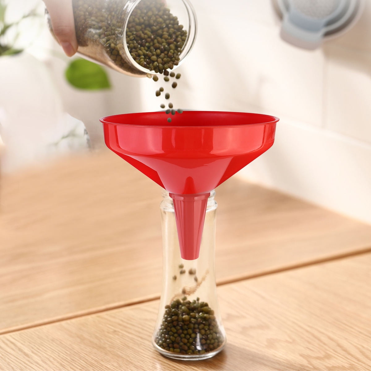 LOLIPPYY Red Plastic Funnel for Daily Use Practical Oil Transferring ...