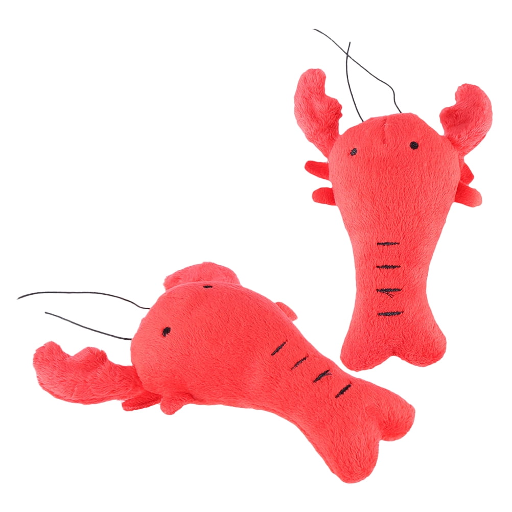 LOLIPPYY Red Plush Lobster Dog Toy with Squeaker, Interactive Pet Chew ...