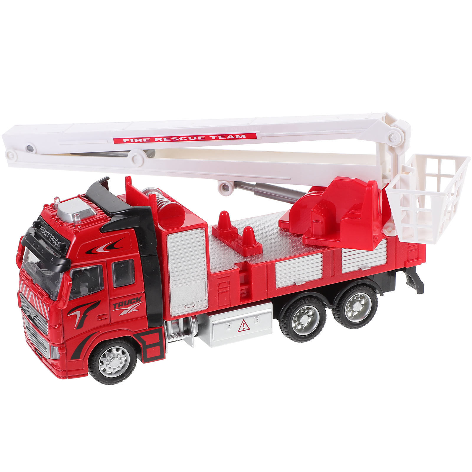 LOLIPPYY Red Pull Back Fire Truck for Kids Educational Toy with ...