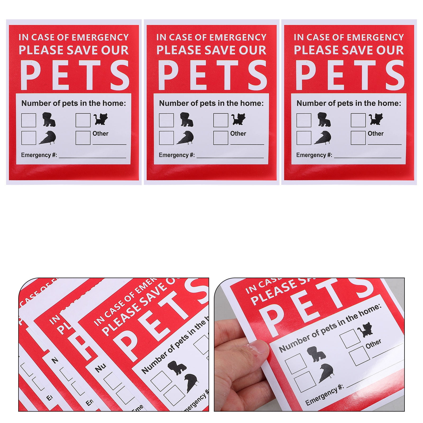 LOLIPPYY Red Rectangle Safety Sticker 10 Sheets for Emergency ...