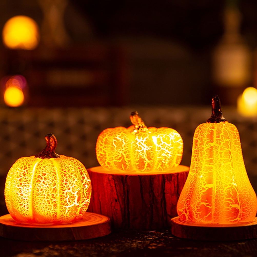 LOLIPPYY Red Resin Pumpkin Light LED Decorative Lamp for Indoor Outdoor ...