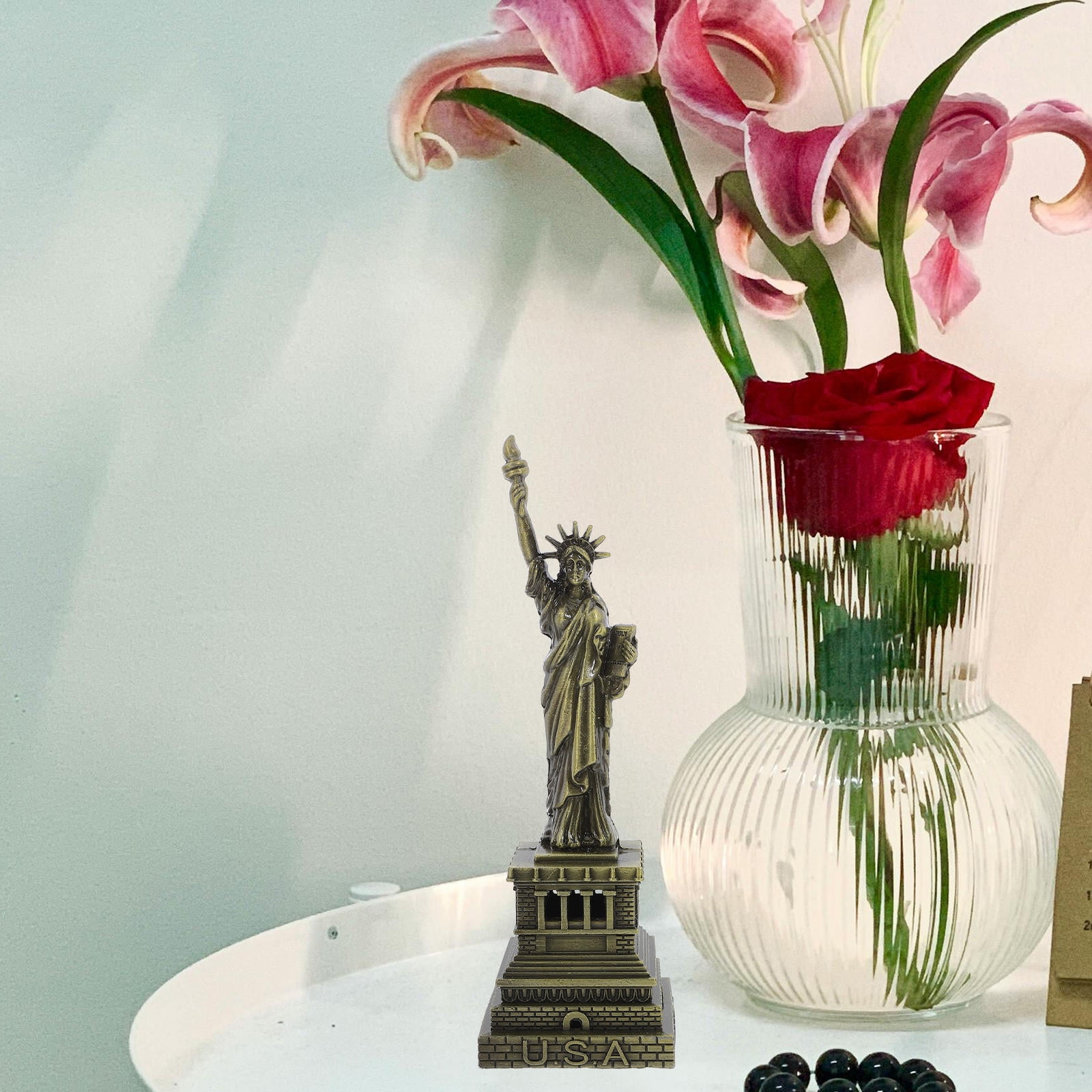 LOLIPPYY Retro American Style Bronze Statue of Liberty Ornament Mini ...