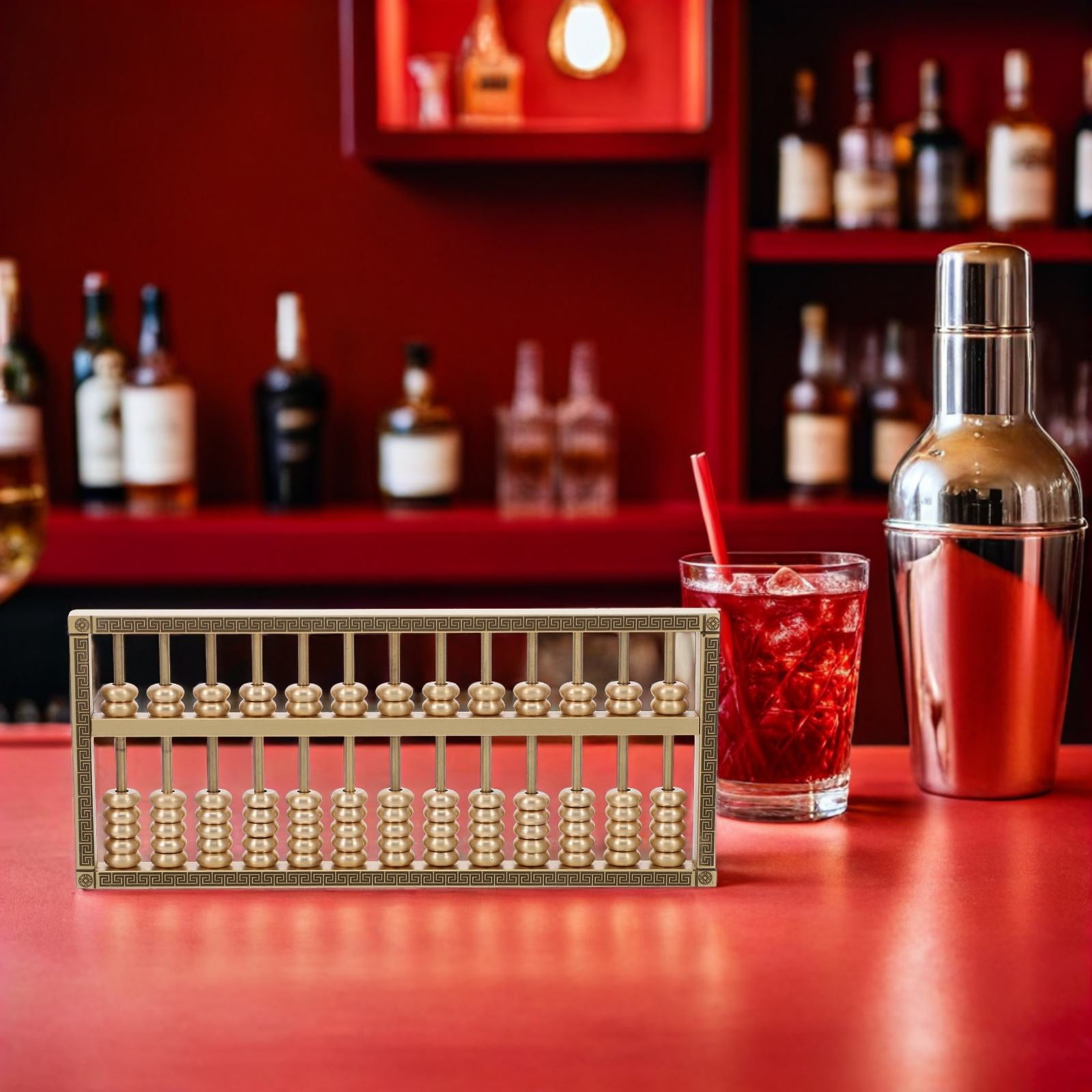 LOLIPPYY Retro Brass Abacus Ornament with Stable Base Hand Carved ...