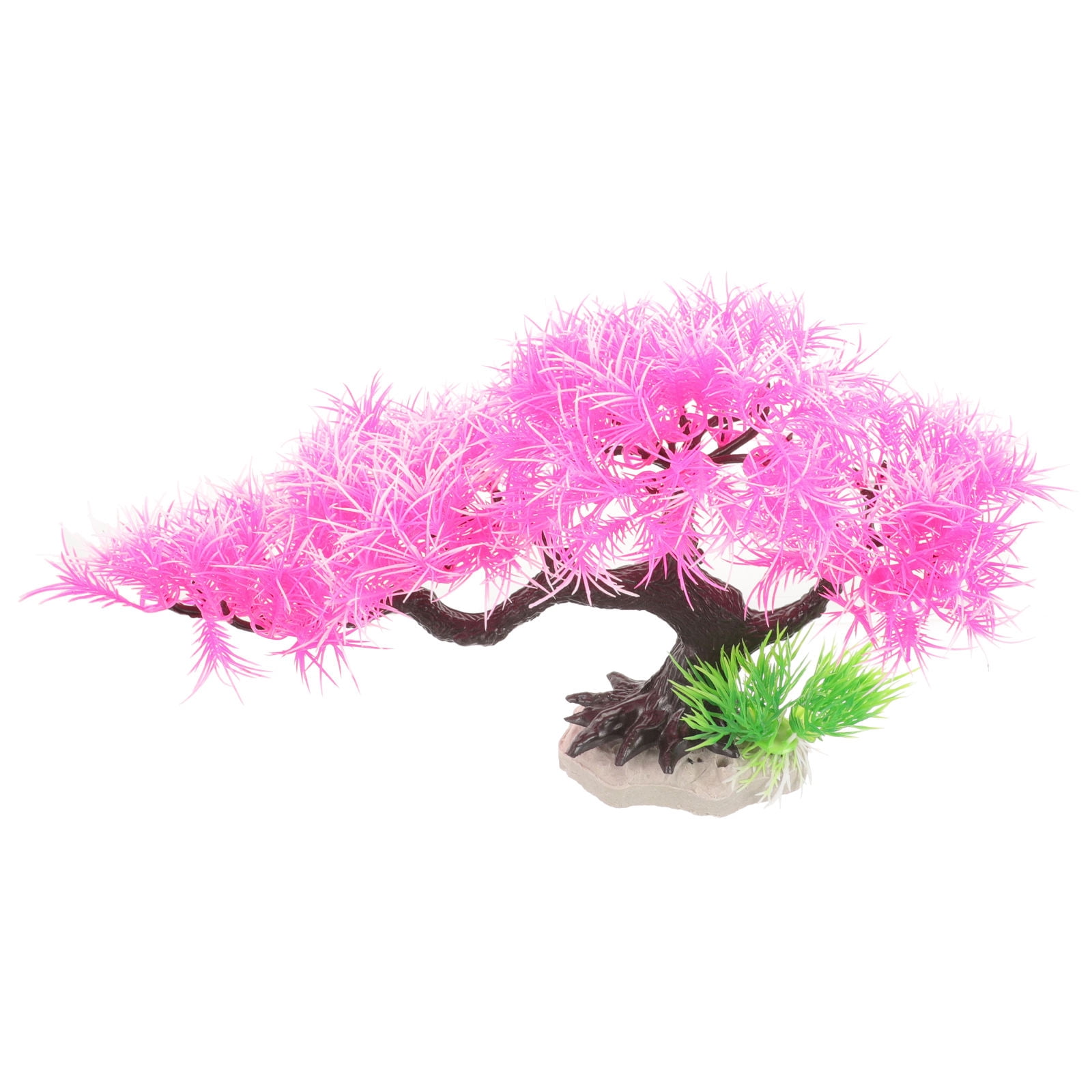 LOLIPPYY Rosy Fish Tank Pine Tree Decoration Plastic Aquarium Plants ...
