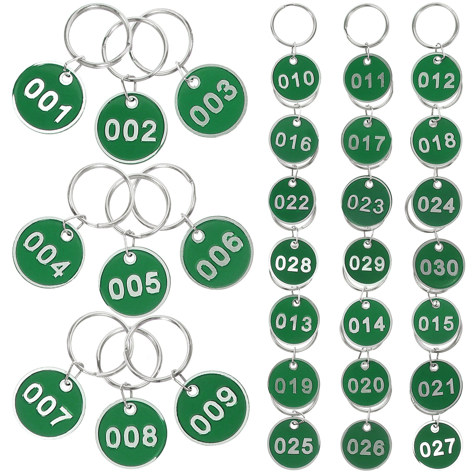 LOLIPPYY Round Numbered Tags for Hanging 30Pcs Metal Keychain ...