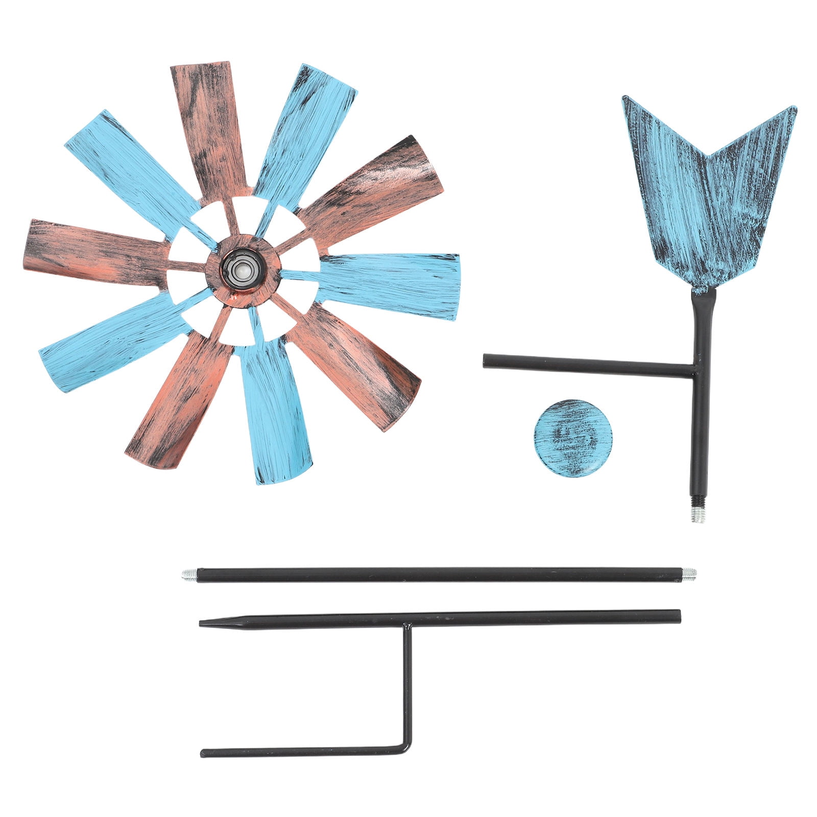 LOLIPPYY Rustic Metal Windmill Yard Decoration with Iron Frame and ...