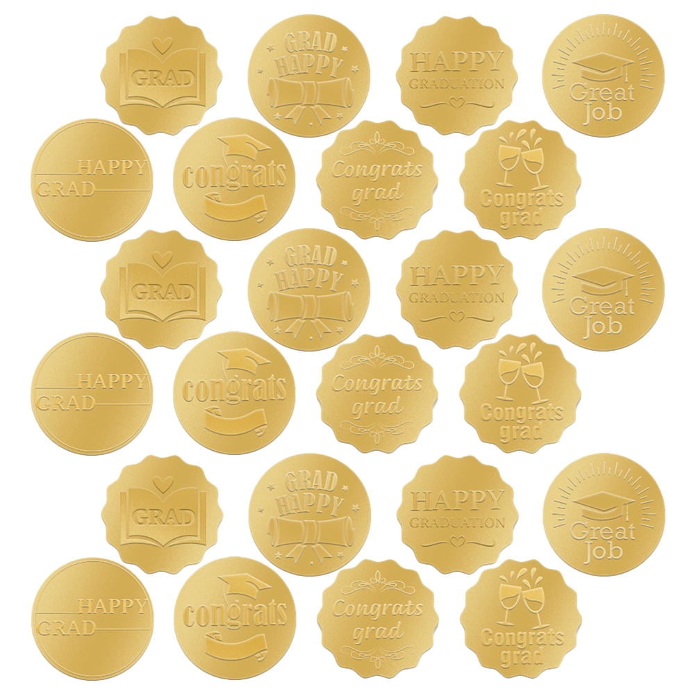 LOLIPPYY Self Adhesive Graduation Decal Golden Foil Sealing Graduation ...