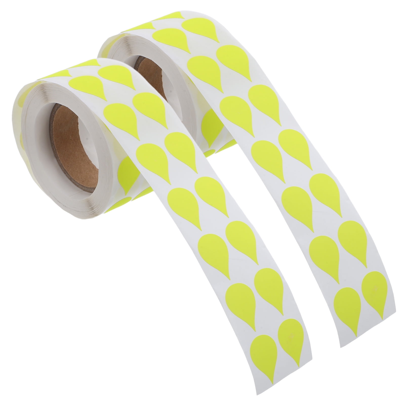 LOLIPPYY Self Adhesive Yellow Fluorescent Teardrop Stickers Writable ...