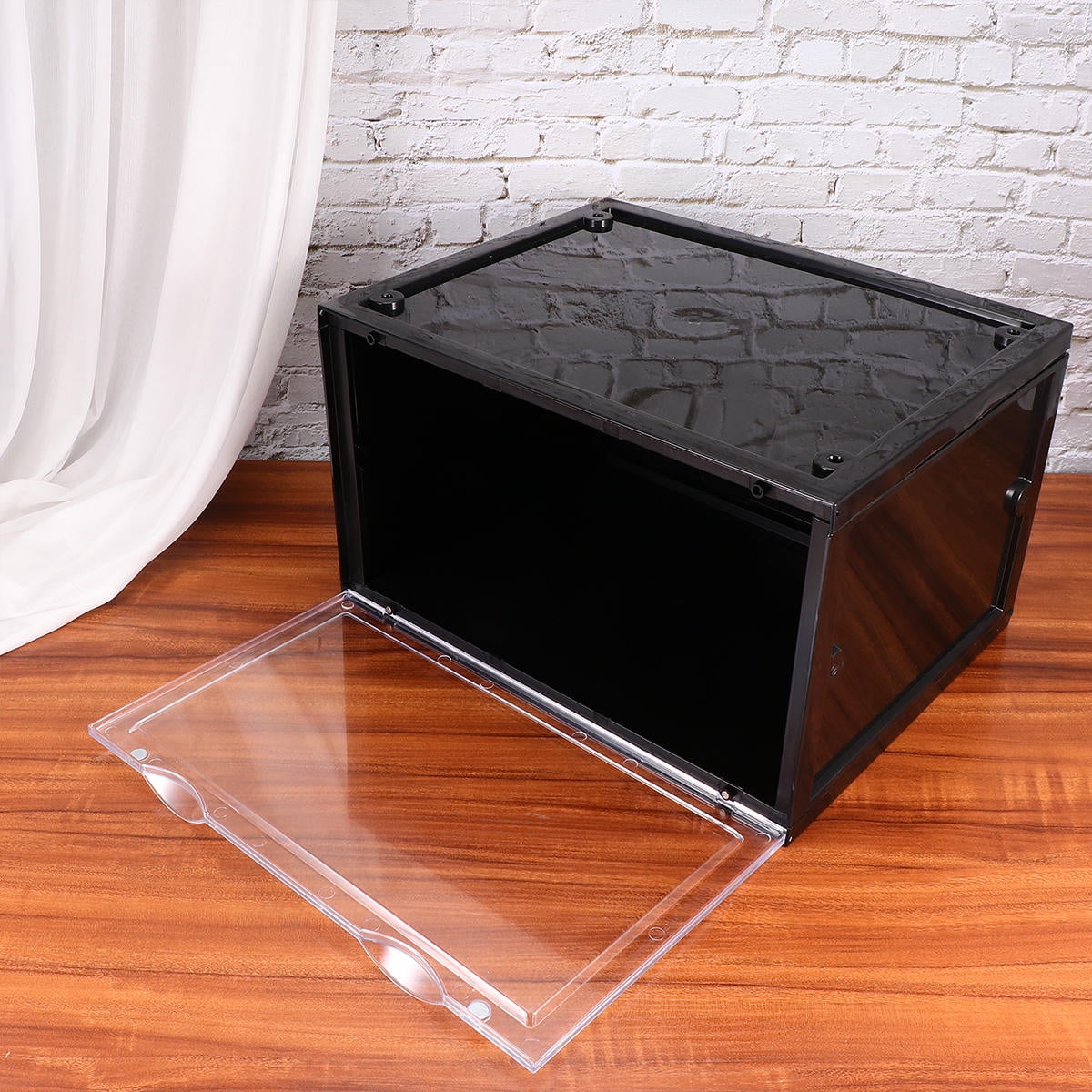 LOLIPPYY Shoes Box 1Set Black Rectangular PP Metal for Home ...
