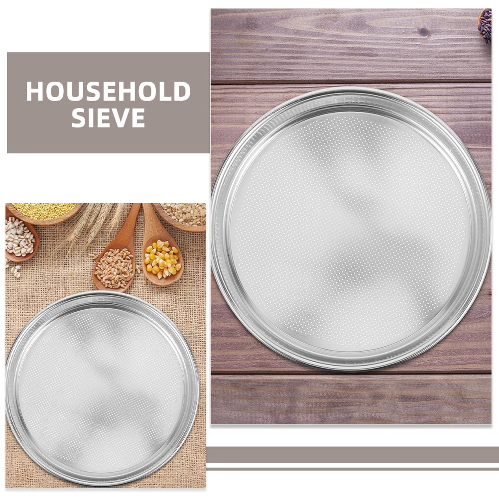 LOLIPPYY Silver Aluminum Round Sieve Metal Mesh Kitchen Gadget for Home ...