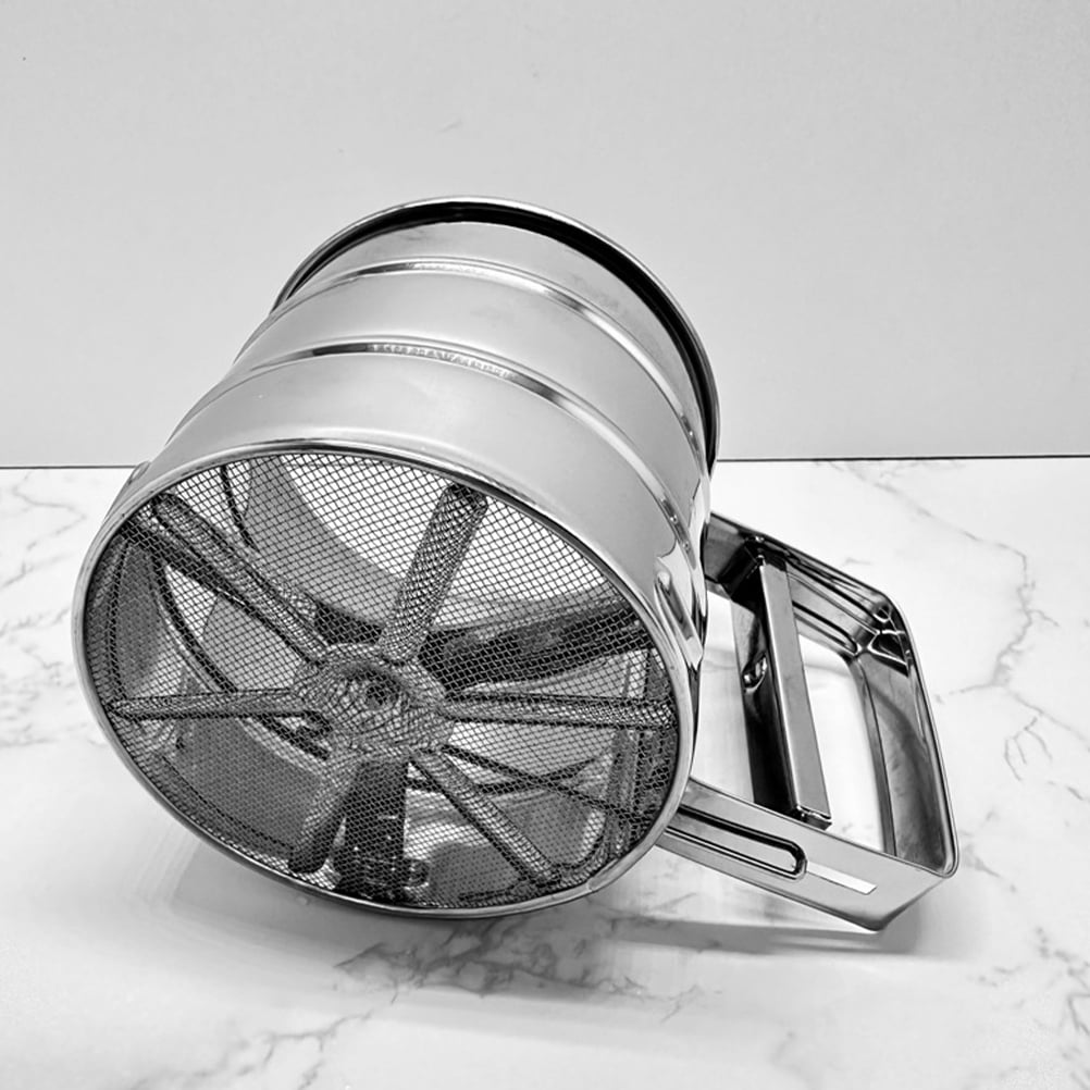 LOLIPPYY Metal Flour Sifter with Handle for Baking Powder and Flour ...