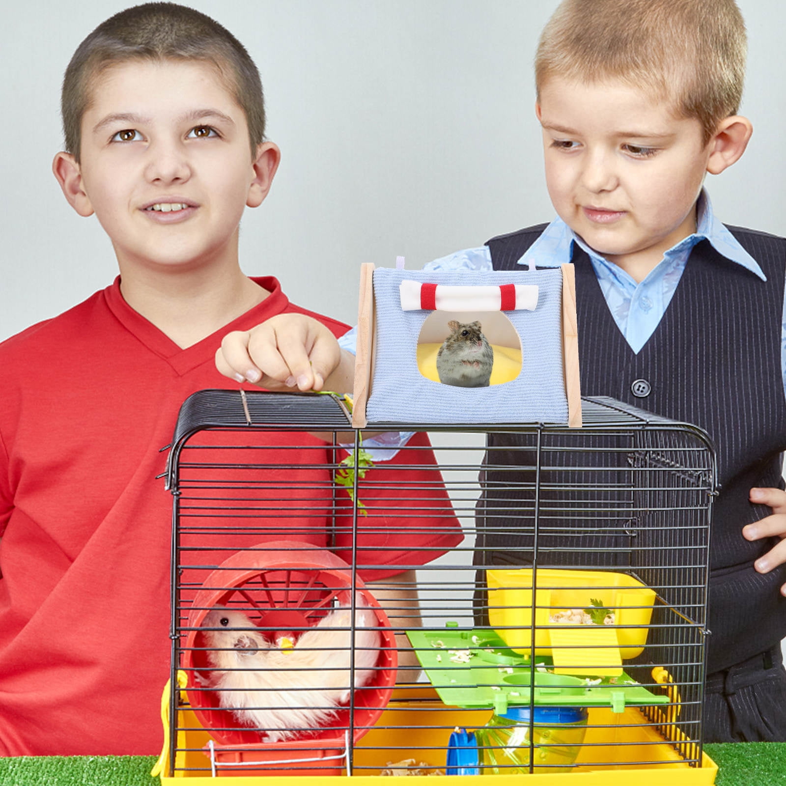 LOLIPPYY Sky Small Pet Hamster Cage with Cozy Heated Winter and ...