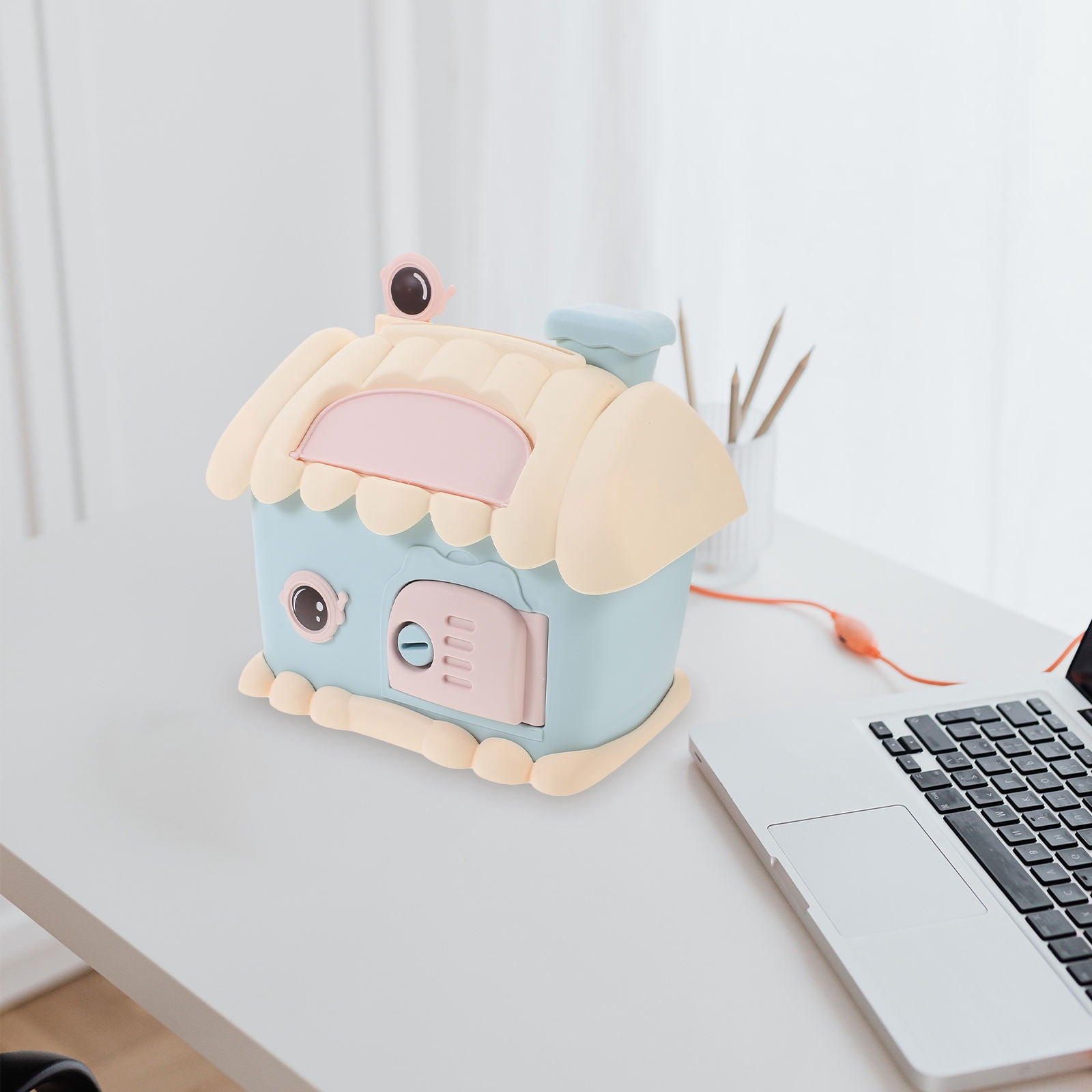 LOLIPPYY Skyblue House Shaped Bank Cute Coin Bank for Toddlers Durable ...