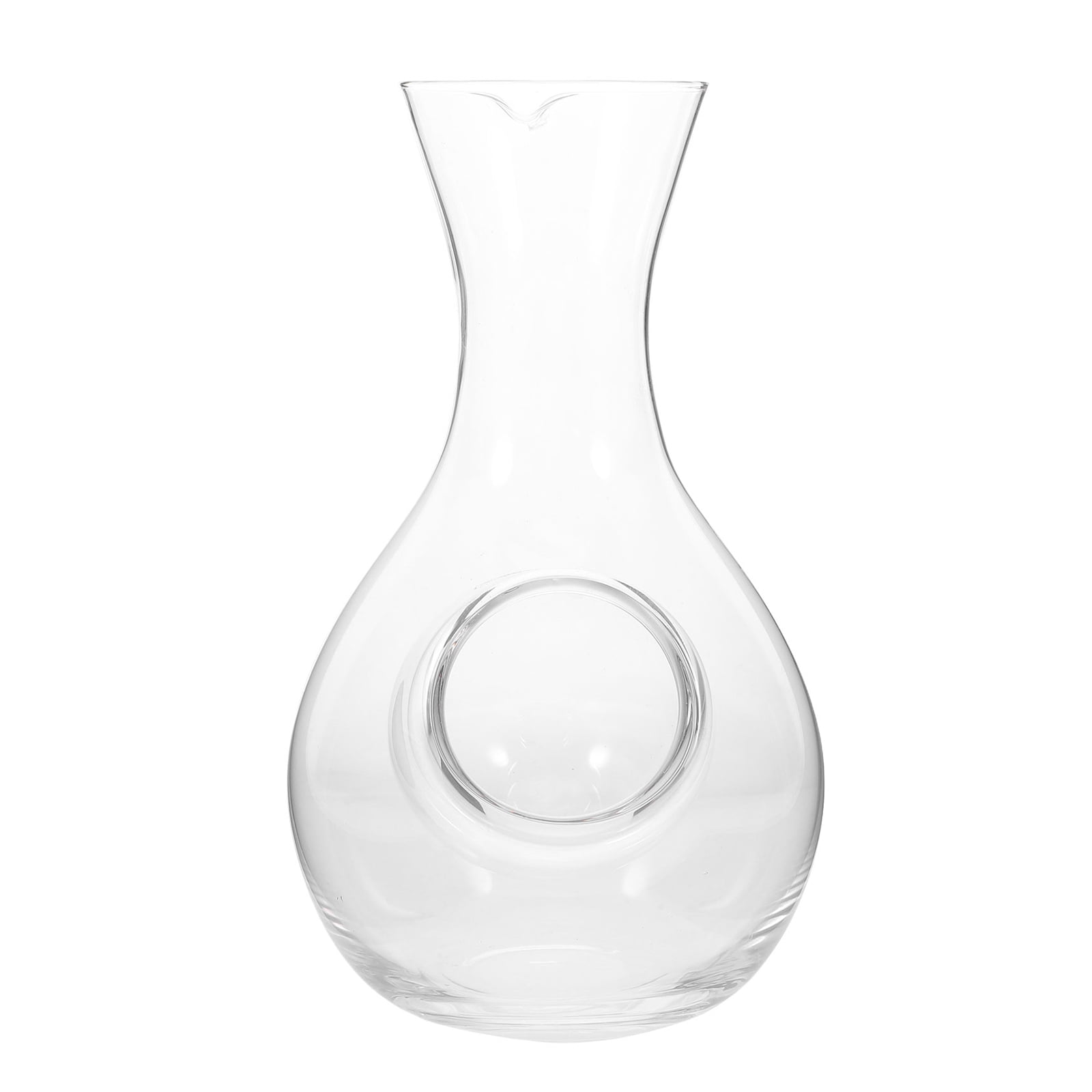 LOLIPPYY Slanted Mouth Glass Sake Pitcher with Ice Chamber for Precise ...