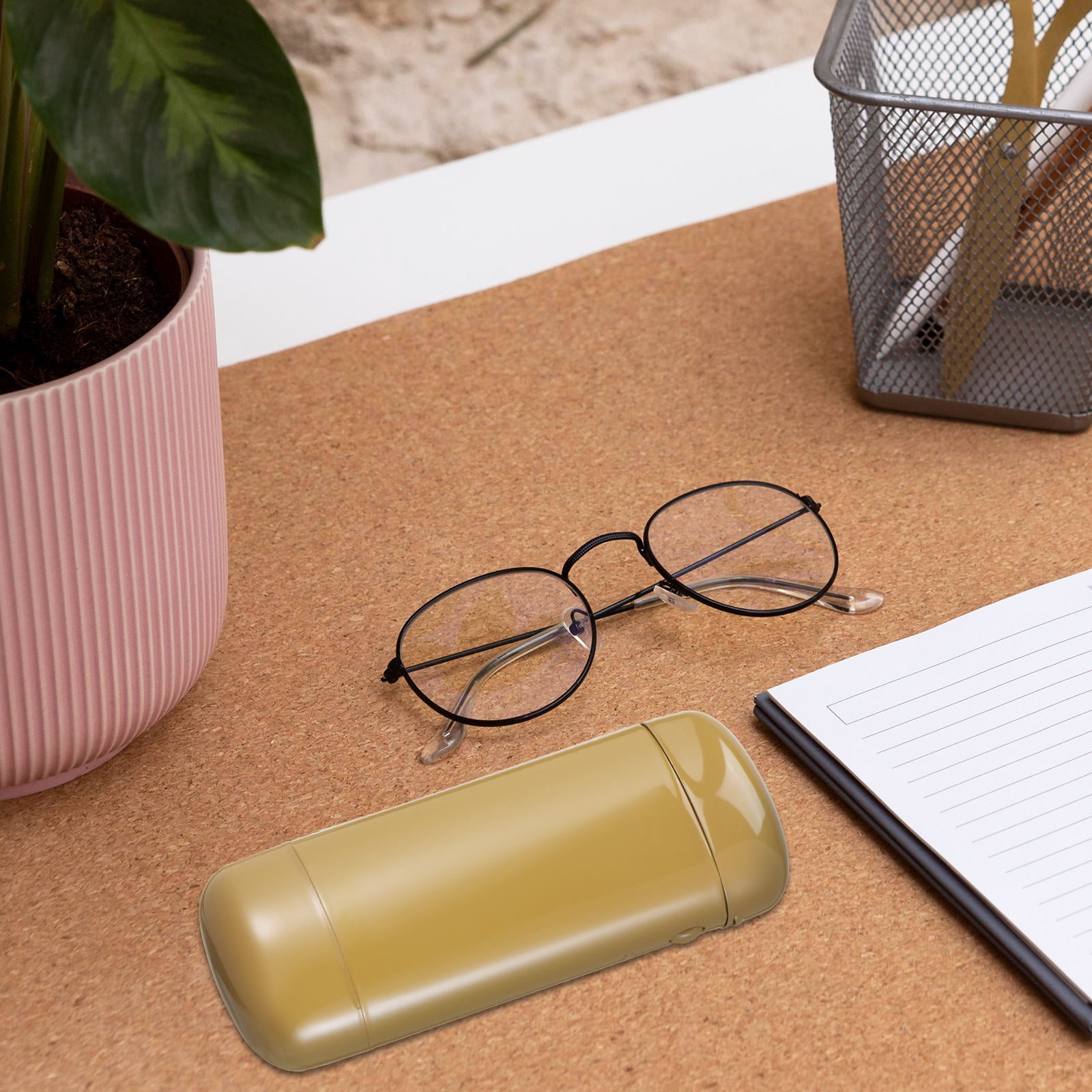 LOLIPPYY Slim Metal Eyeglasses Case with Sleek Flat Cylinder Design and ...