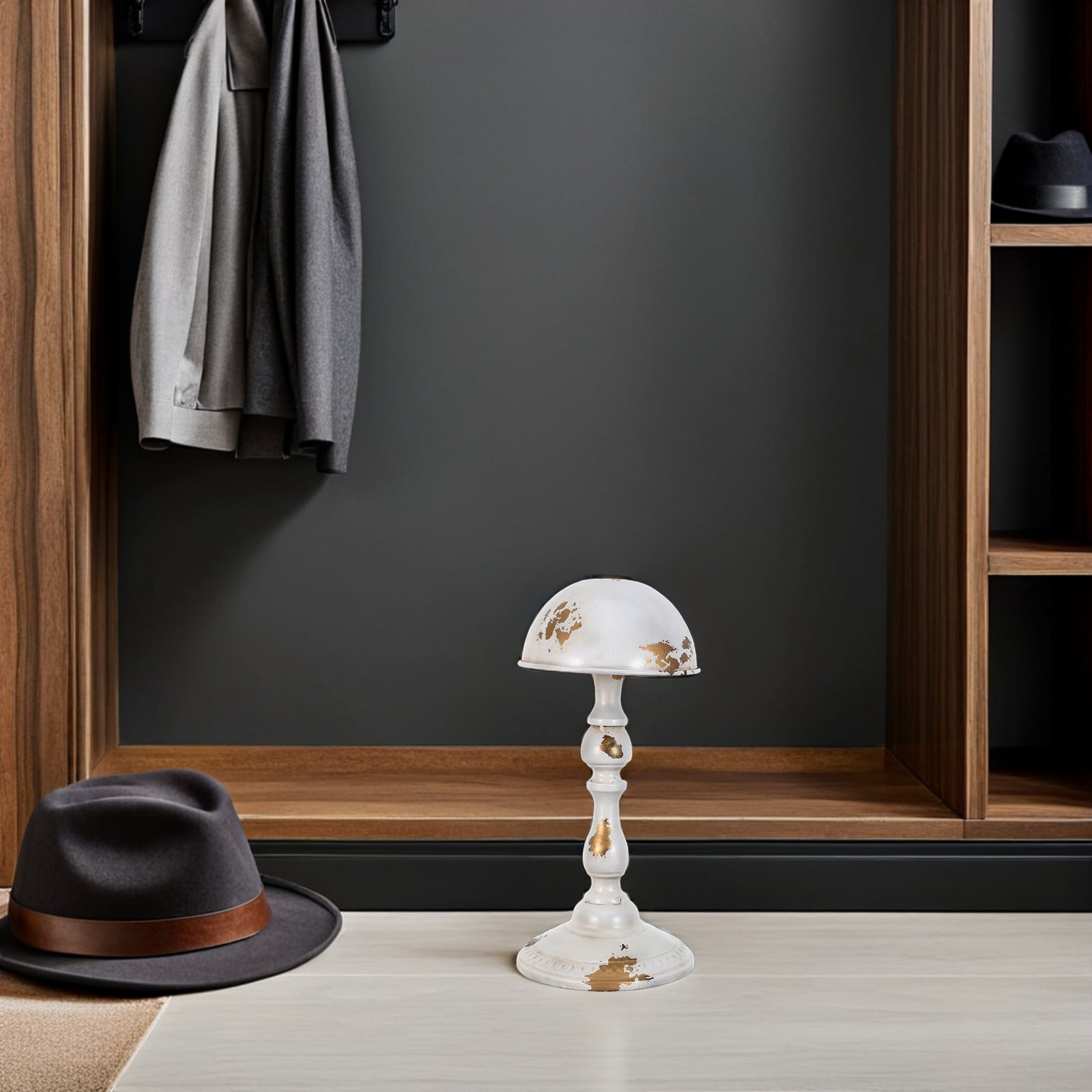 LOLIPPYY White Iron Hat Display Rack for Tabletop Space Saving ...