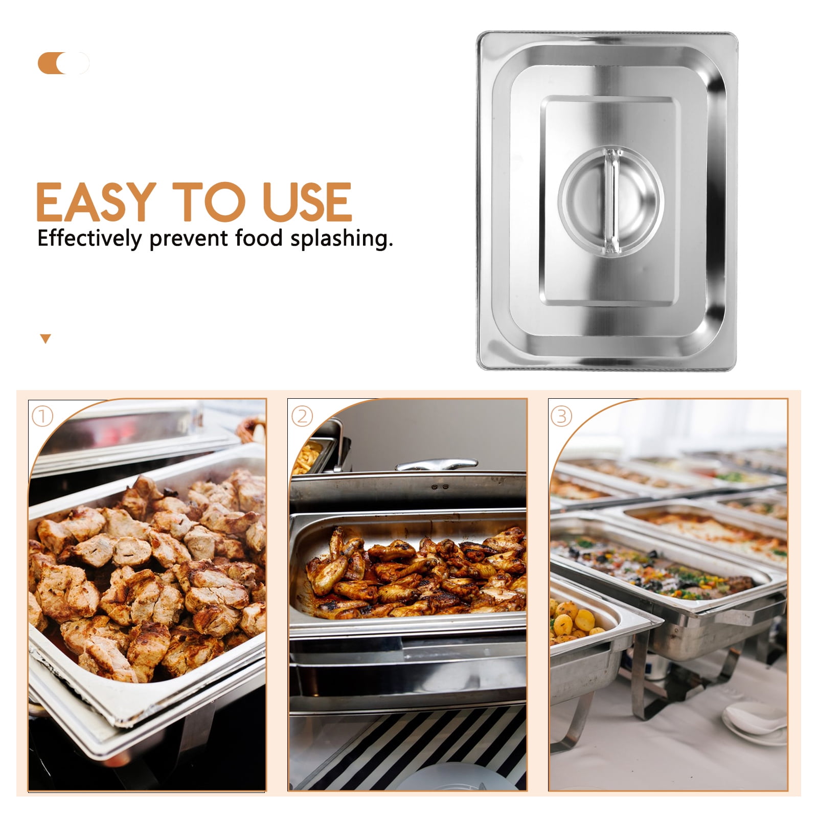 LOLIPPYY Stainless Steel Rectangular Pan Lid with Handle Rectangular ...