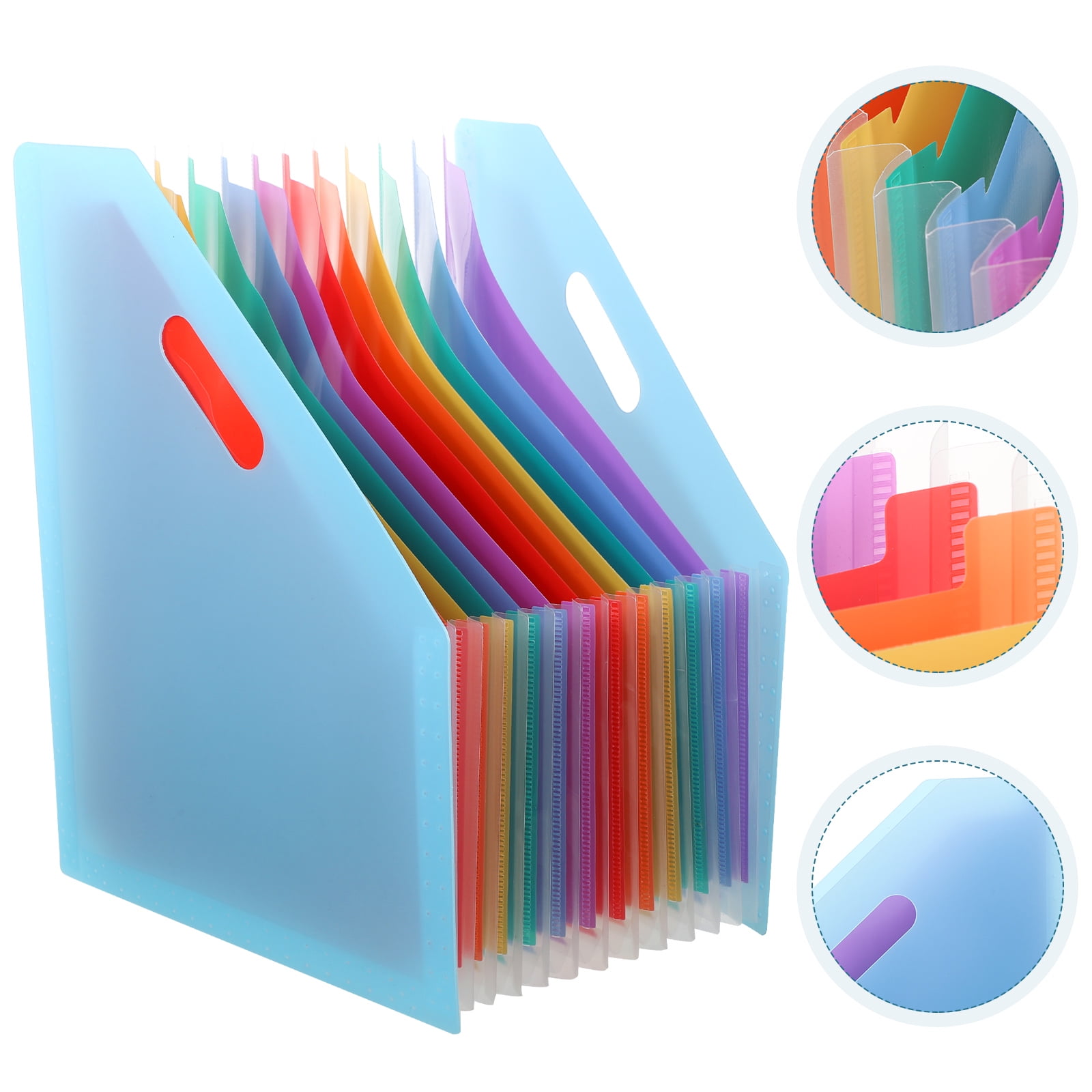 LOLIPPYY Stylish Blue Accordion Folder Plastic Paper Organizer for ...