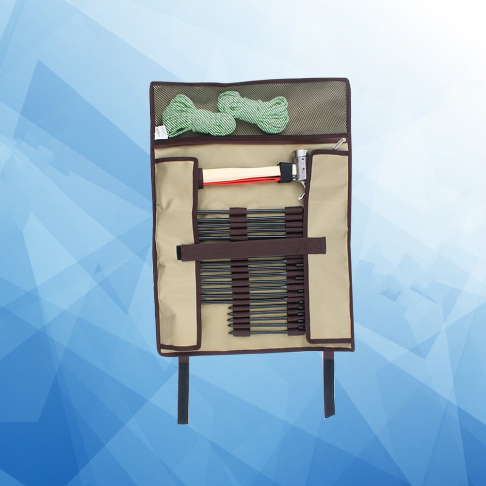 LOLIPPYY Tent Hammer Storage Bag Waterproof Khaki Simple Tool Container ...