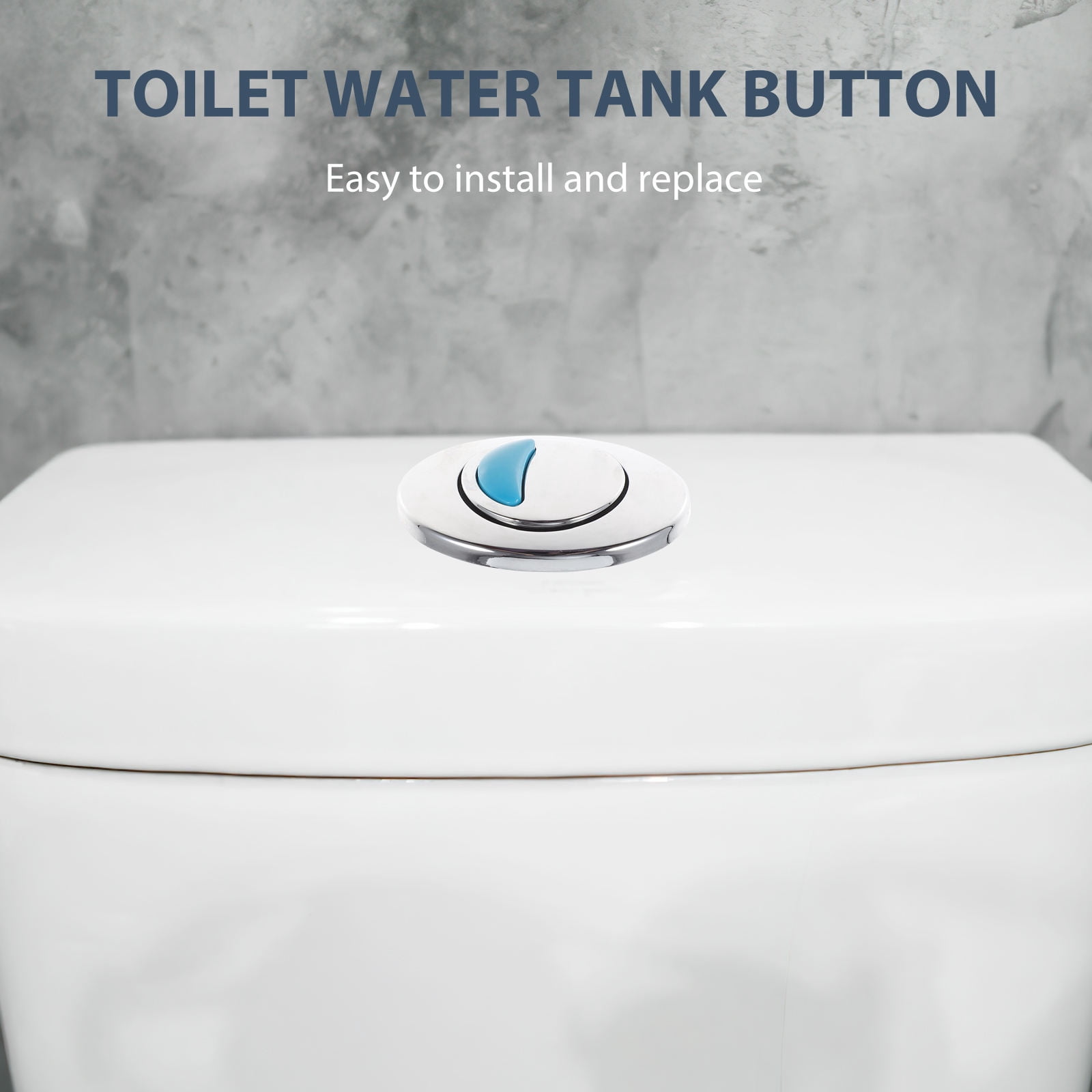 LOLIPPYY Toilet Water Tank Push Button Dual Flush Plastic Plated Silver ...