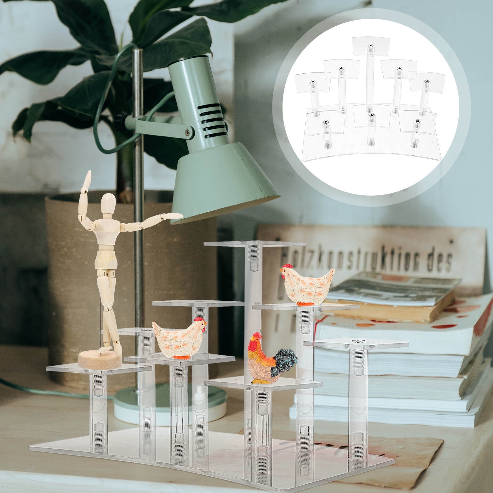LOLIPPYY Transparent Acrylic Display Riser 1Pcs 8-Step Staircase for ...