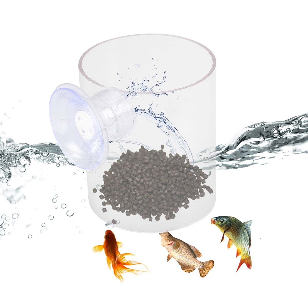 LOLIPPYY Transparent Floating Fish Feeding Ring Aquarium Tool with ...