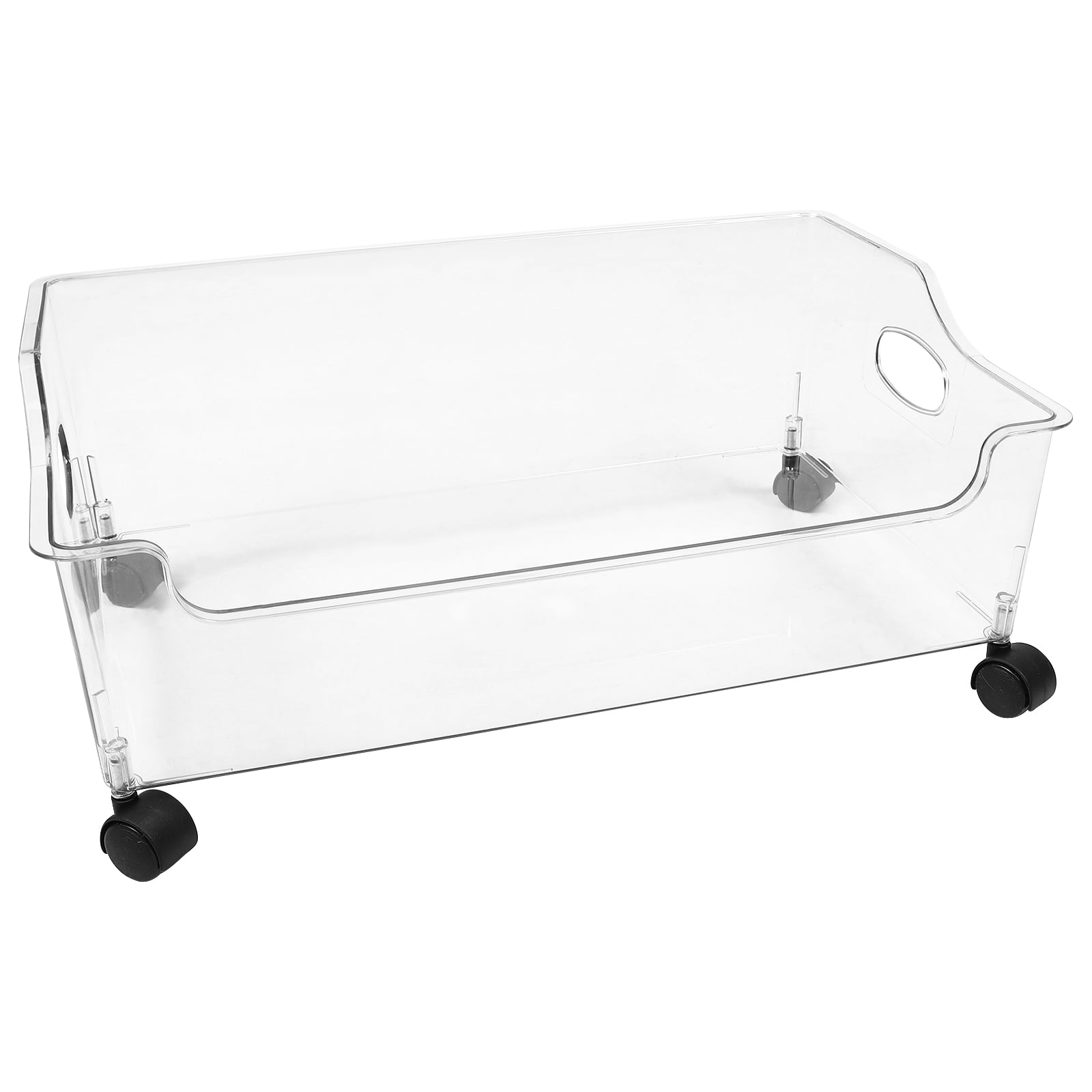 LOLIPPYY Large Transparent Rolling Storage Crate with Wheels, 22.5L ...