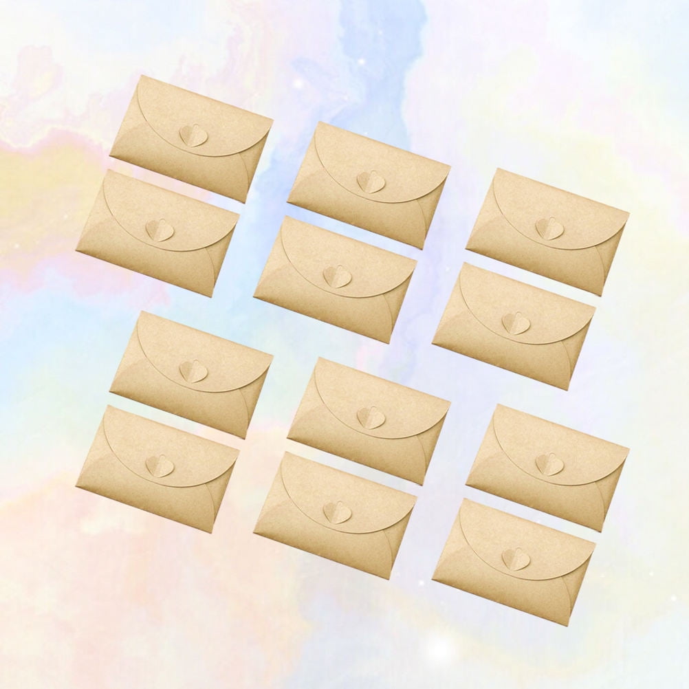 LOLIPPYY Vintage Envelopes 12Pcs Khaki Paper for Letter Writing ...