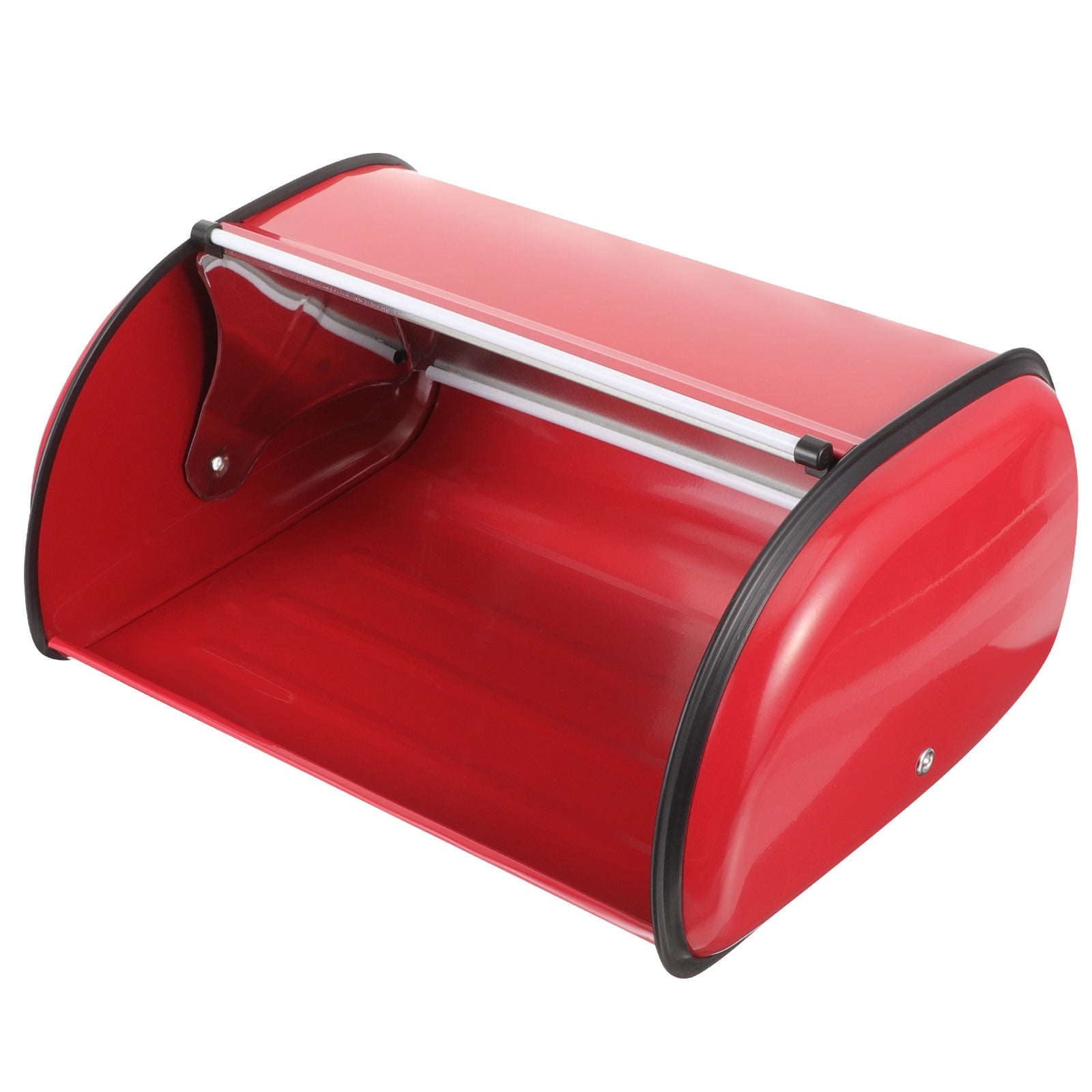 LOLIPPYY Vintage Kitchen Bread Box with Roll Top Lid Large Capacity Metal Bread Container for ...