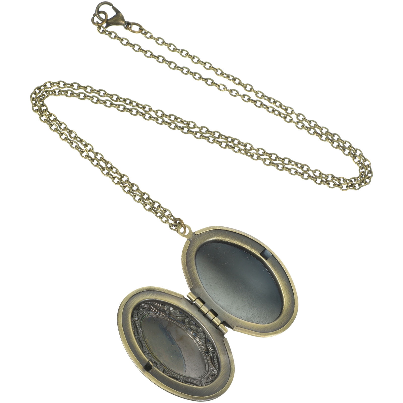 LOLIPPYY Vintage Oval Locket Necklace Red with Photo Case for Souvenir ...
