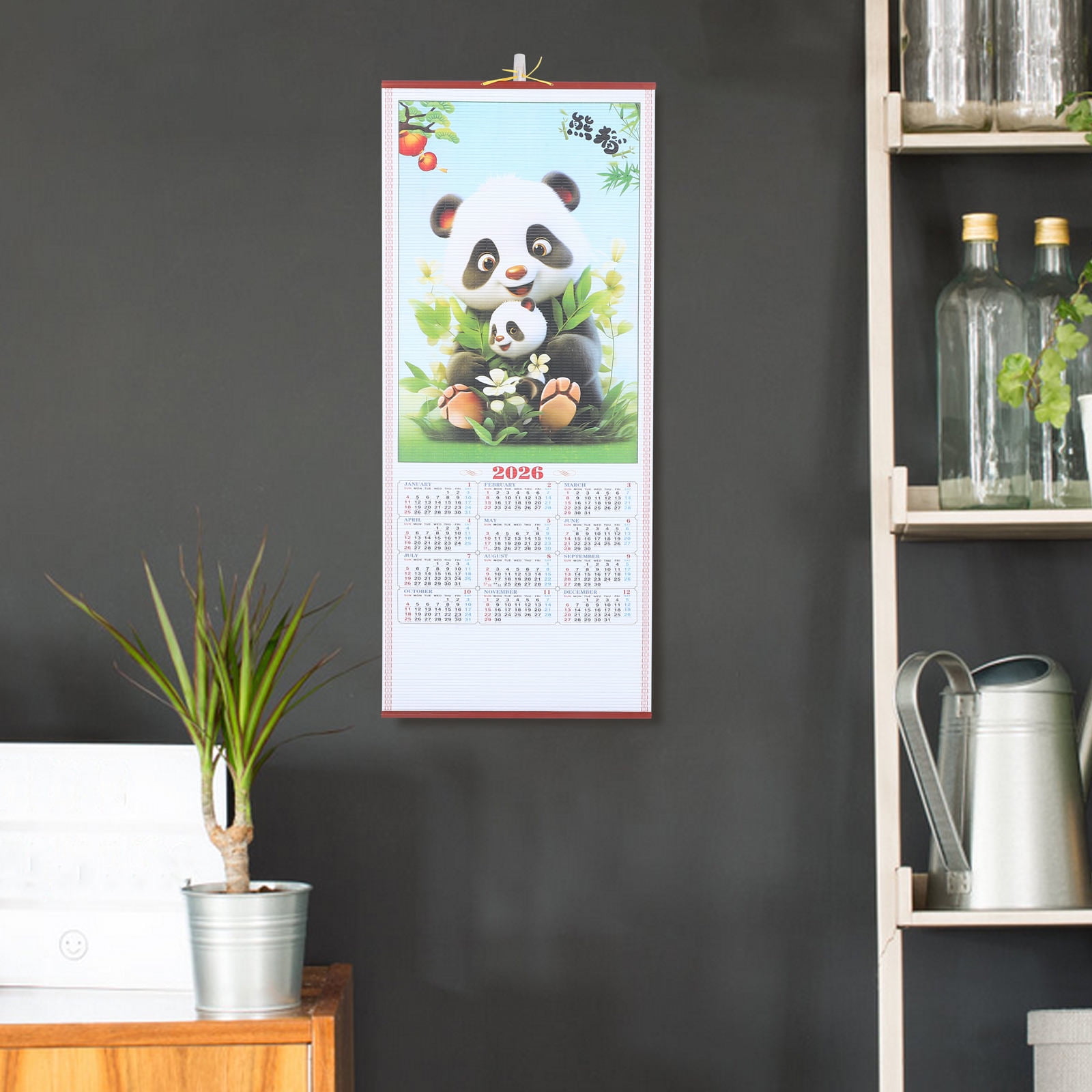 LOLIPPYY Wall Calendars Chinese Scroll Calendar Paper Lunar Year ...